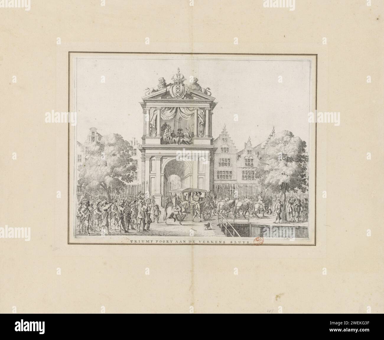 Arrival of procession with Maria de 'Medici at the Triumph gate on the ...