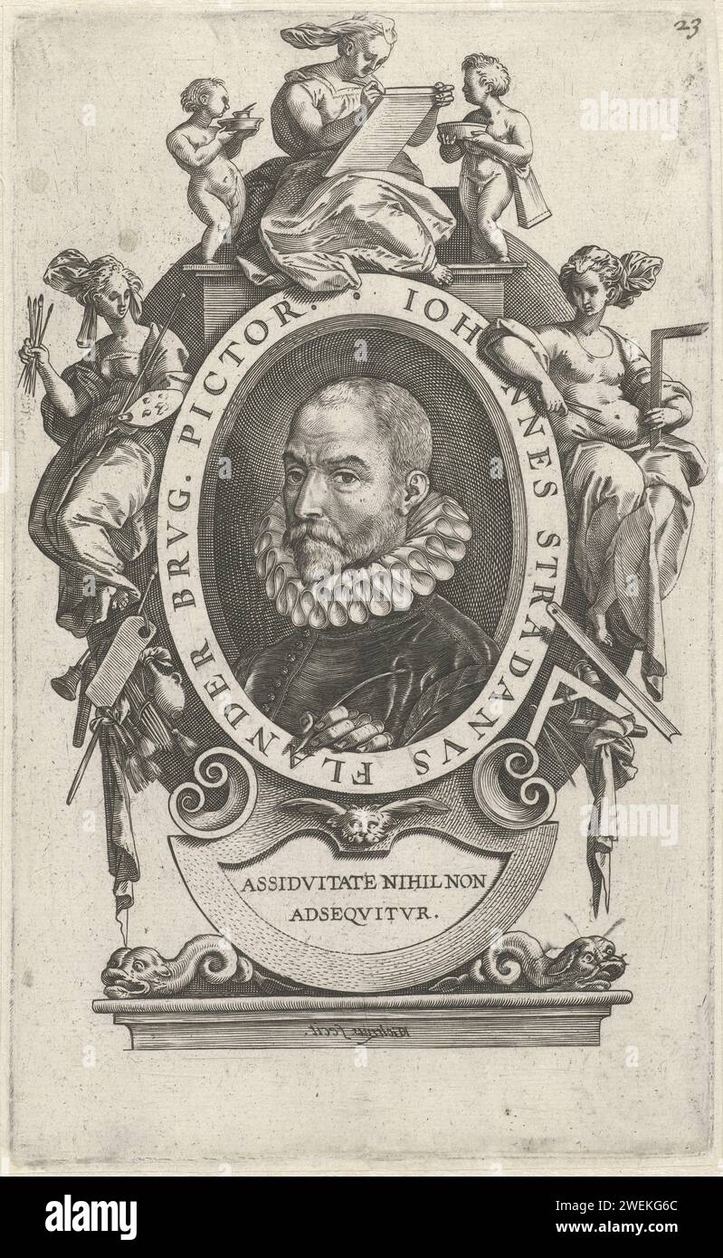 Portrait of the artist Jan van der Straet (Johannes Stradanus), Before ...