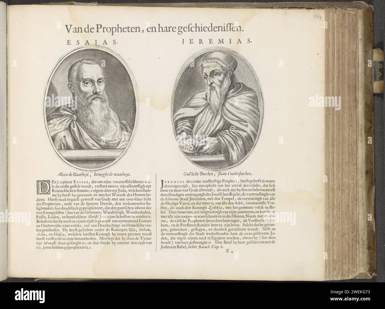 Portraits of the prophets Isaiah and Jeremiah, 1653 - 1654 print. text ...