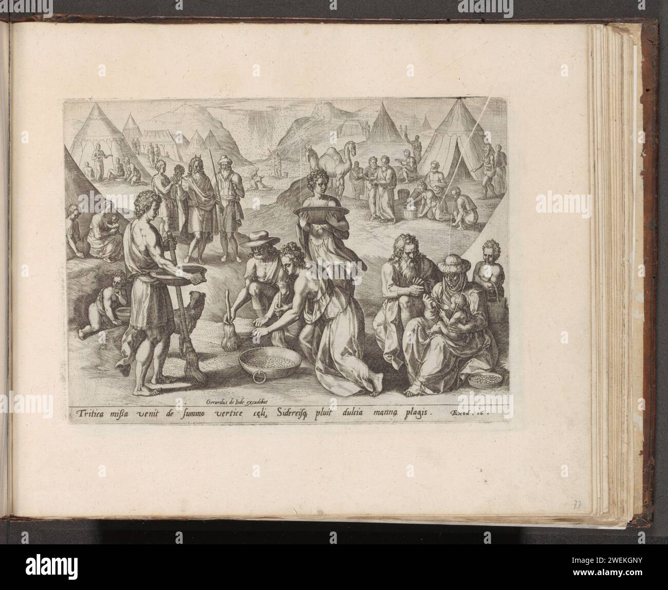 Collecting the Manna, 1579 print The Israelites collect the manna in ...