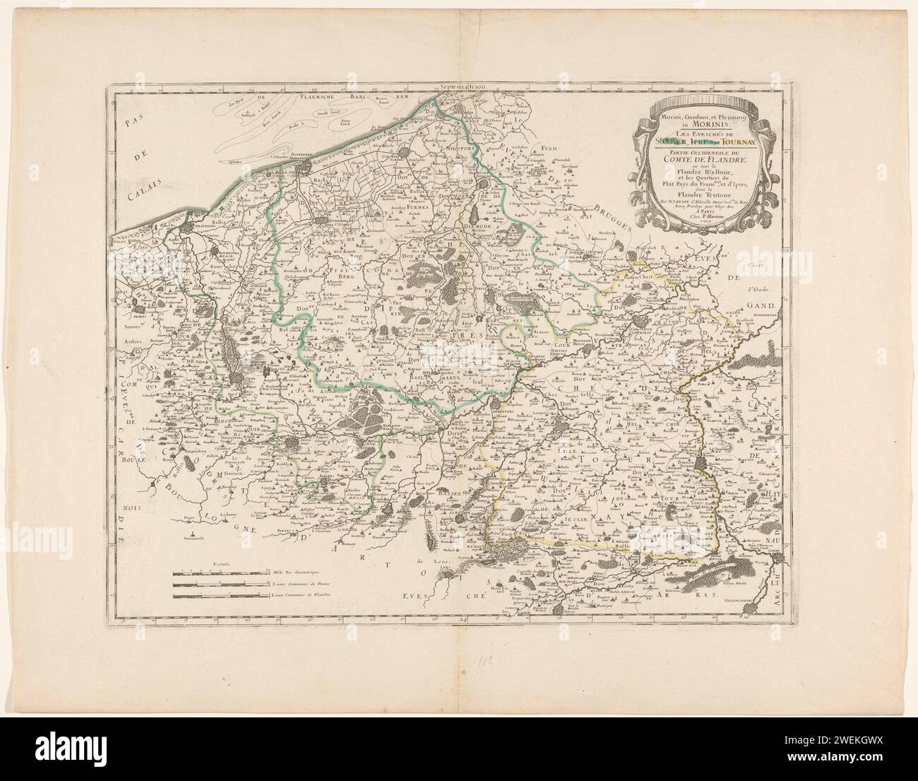 Map of French Flanders and Wallonia, Anonymous, 1703 print Map of the ...