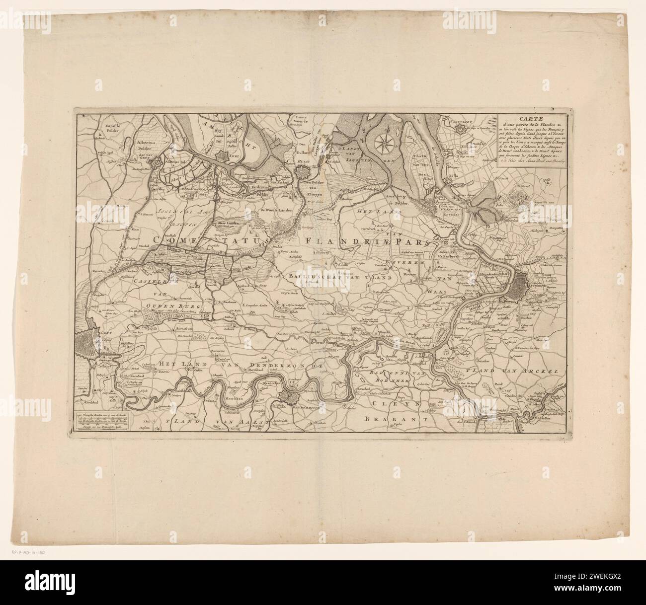 Map of East Flanders, Anonymous, 1703 - 1717 print Map of East Flanders ...