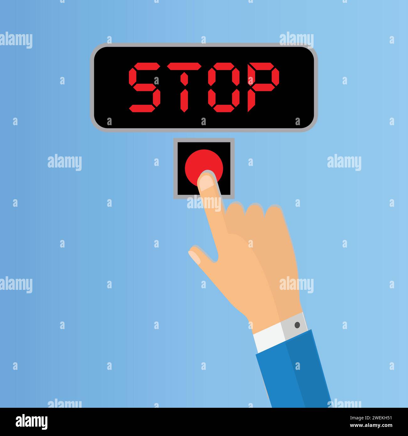 Red stop hand gesture Stock Vector Images - Alamy