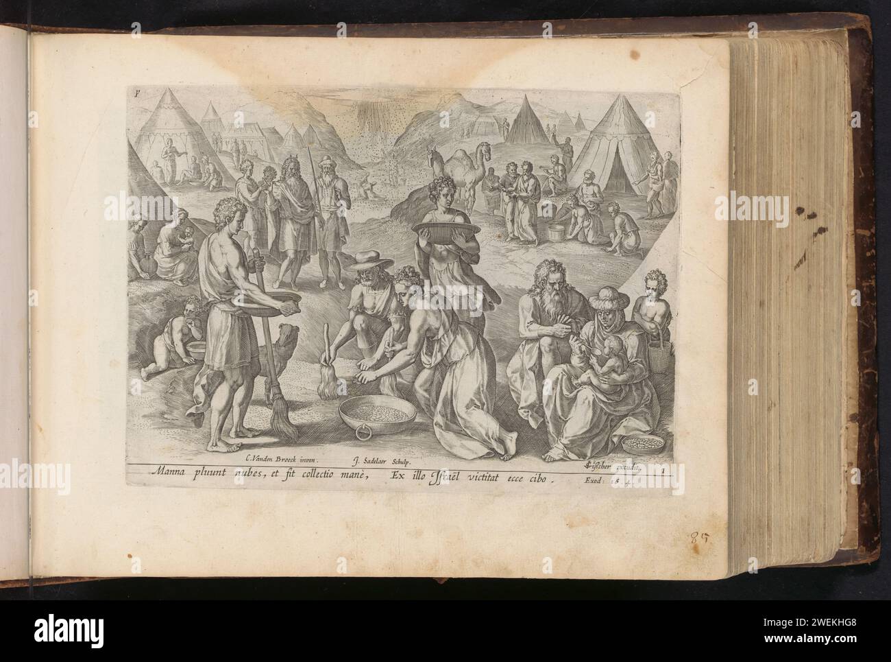 Collecting the Manna, Johann Sadeler (I), After Chrispijn van den ...