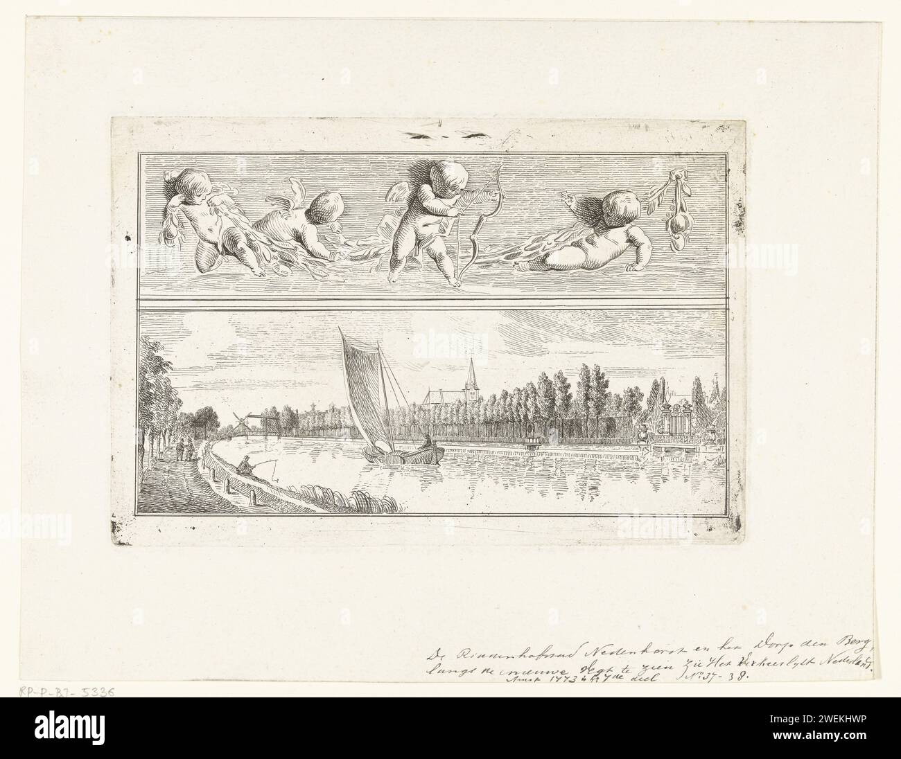 Frisian with putti and face on Nederhorst den Berg, Jacobus Buys, 1773 ...