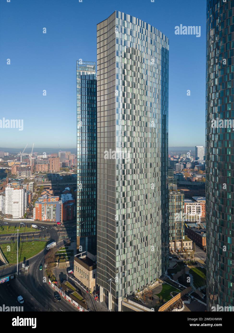 Aerial image of The Blade residential tower featuring Three60 and Crown ...