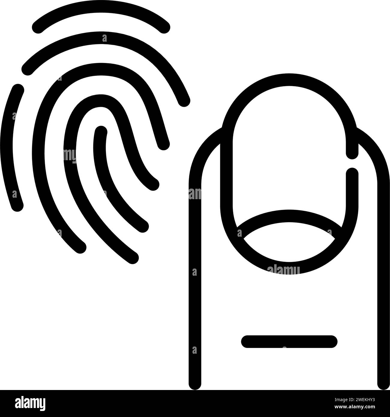 Tapping finger for fingerprint recognition. Pixel perfect icon Stock ...