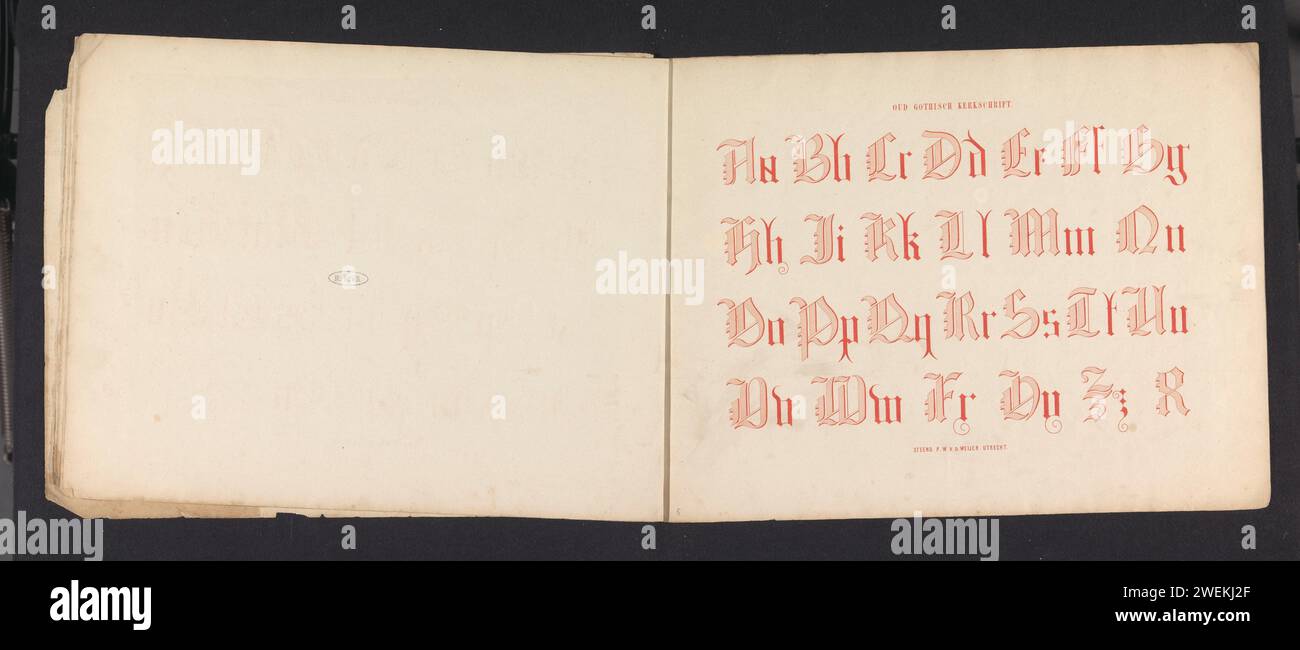 Alphabet in Gotiek, Pieter Wilhelmus van de Weijer, 1855 print The ...