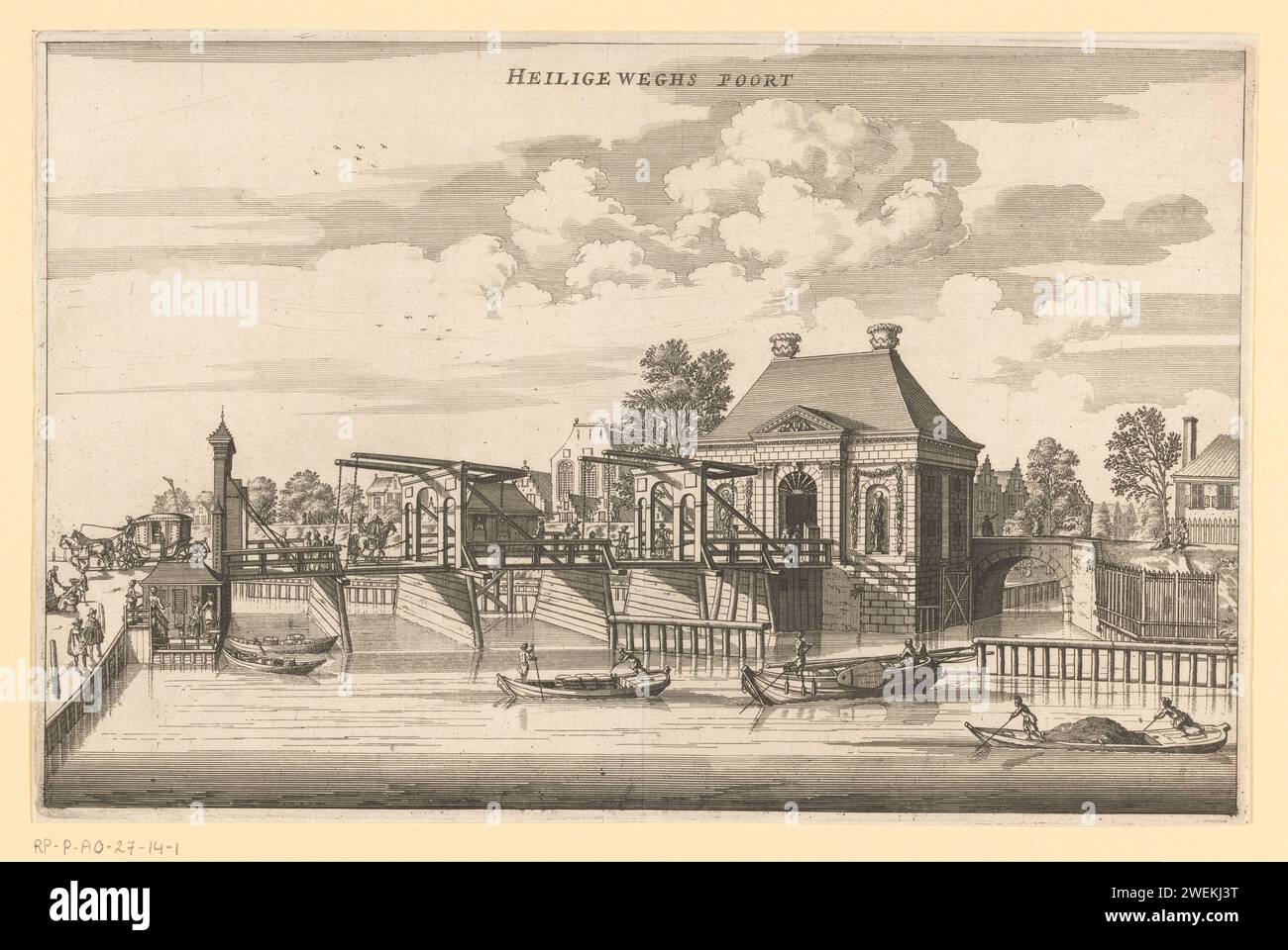 View of the third Heiligewegpoort in Amsterdam, Jacob van Meurs ...