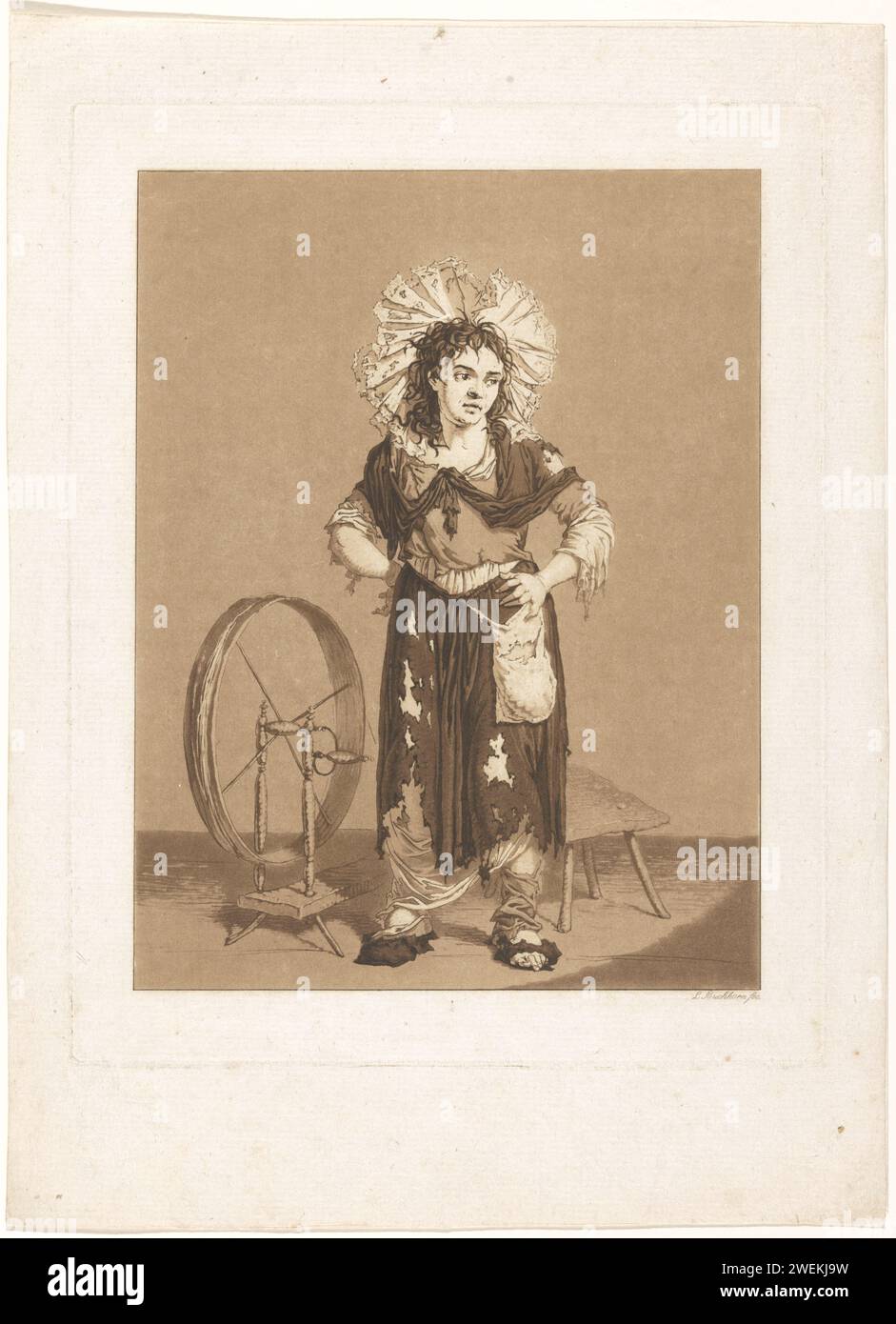 Bedelaarskind, c. 1813 - c. 1815 print Begelaarskind, girl standing ...