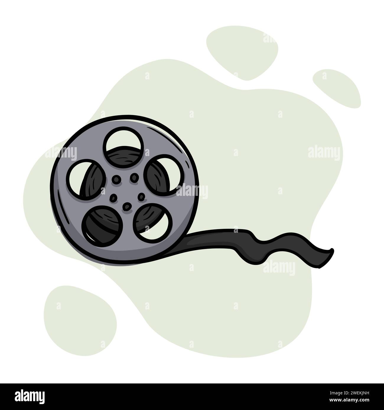 Hand drawn icon of round film reel Stock Vector Image & Art - Alamy