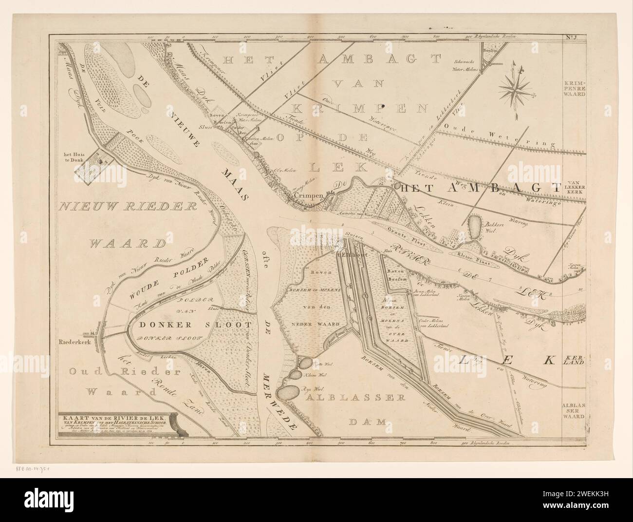 Map of the River Lek (first part), Isaak Tirion (workshop of), After ...