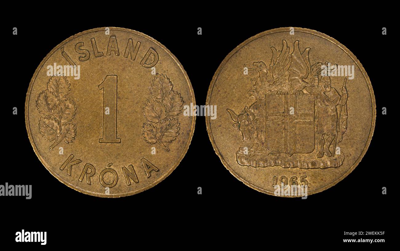 Icelandic 1 krona coin hi-res stock photography and images - Alamy