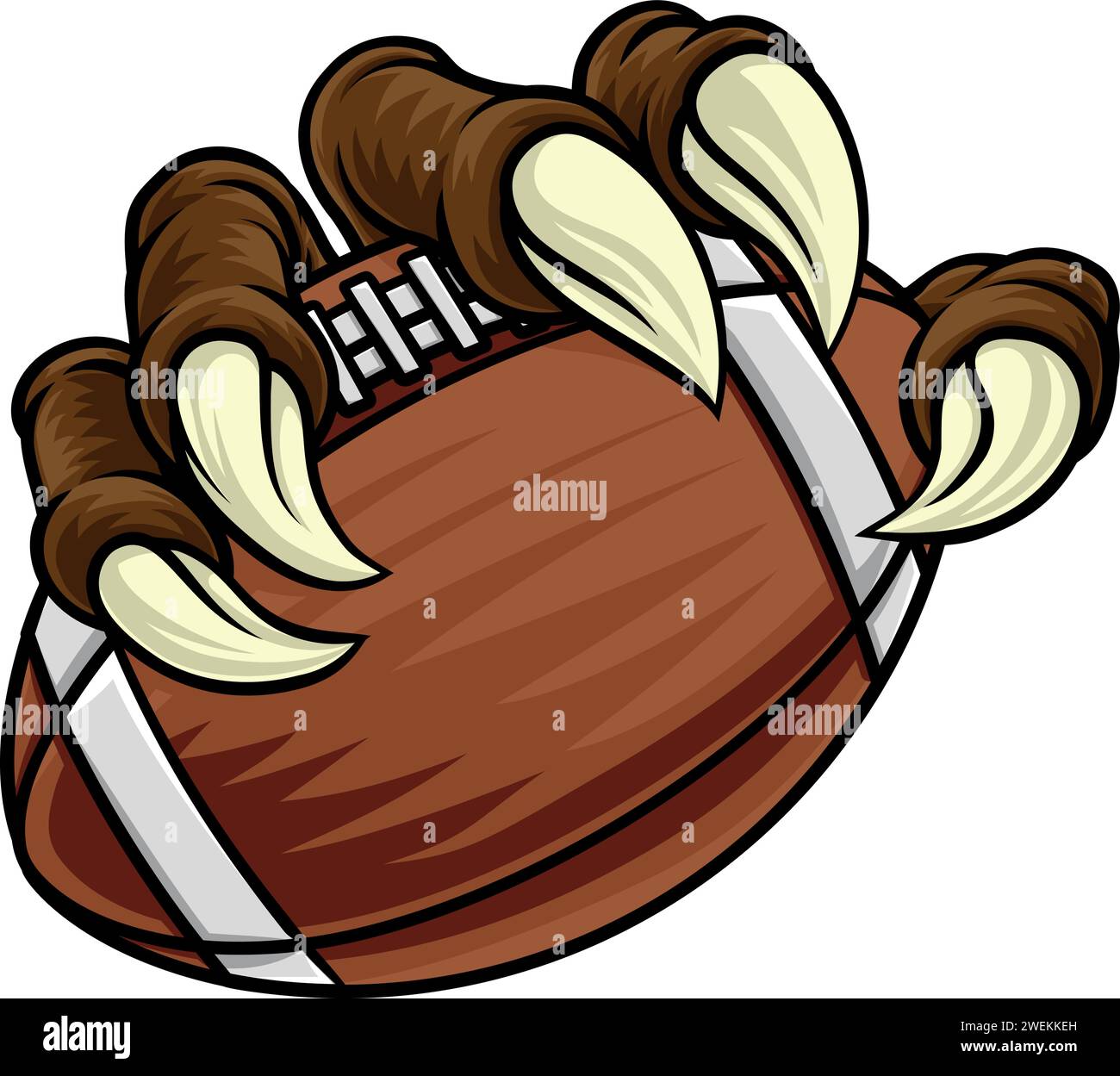 American Football Ball Claw Monster Animal Hand Stock Vector Image ...