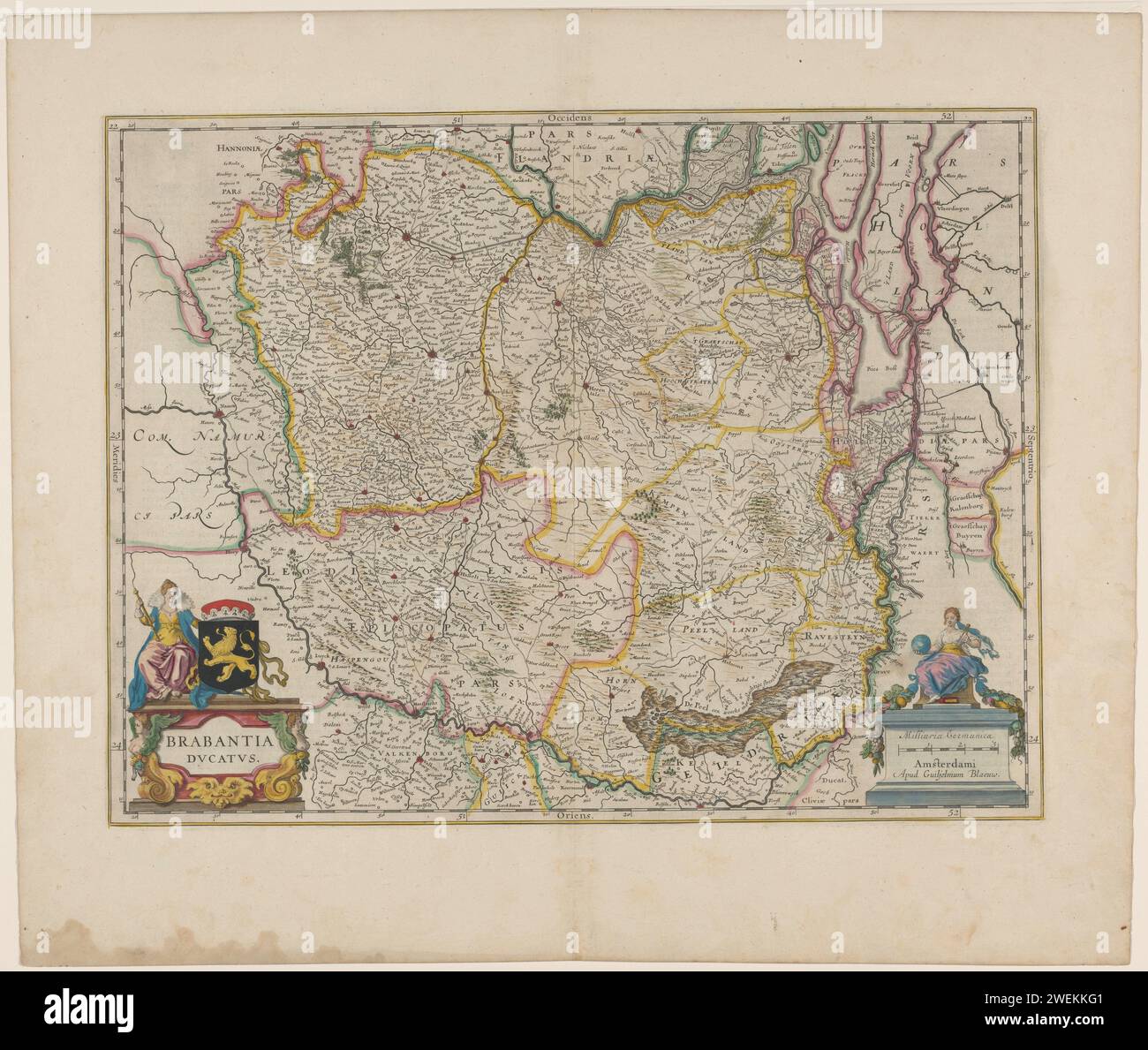 Map of the Duchy Brabant, Anonymous, 1635 - 1664 print Map of the Duchy of Brabant. Bottom left ...