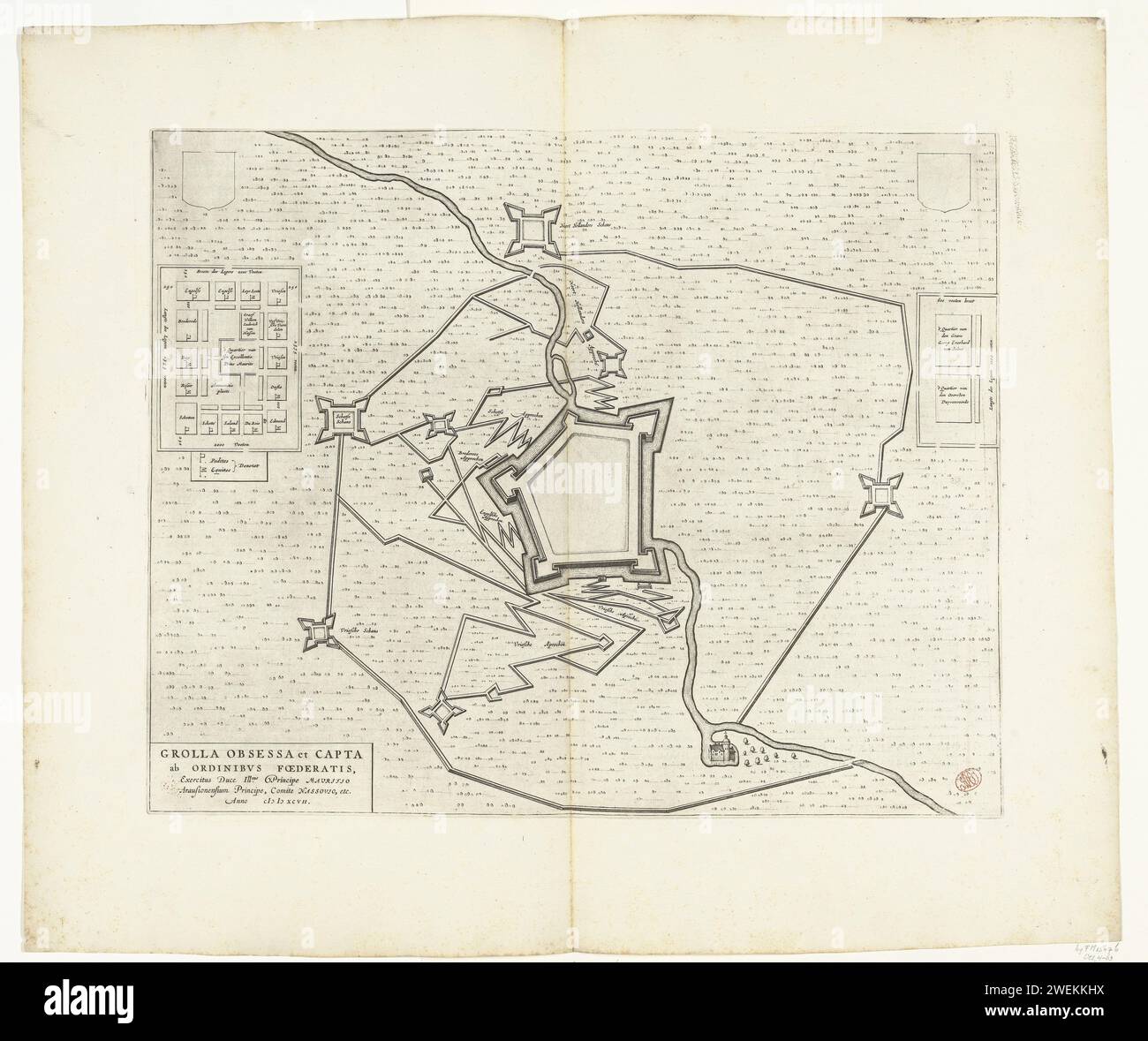 Siege and conquest of Groenlo by Maurits, 1597, 1652 print Siege and ...