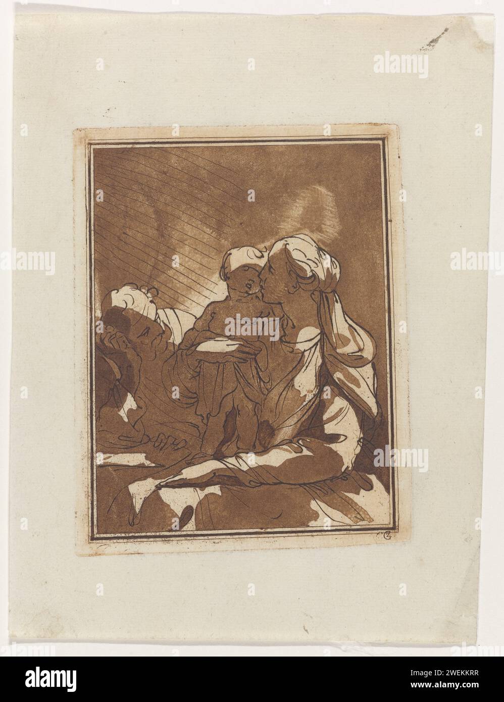 Holy family, c. 1780 print Maria with the Christ child standing on her ...