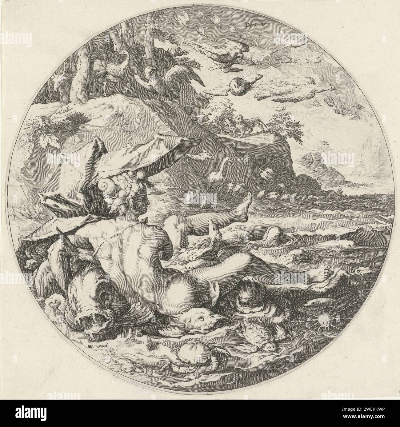 Fifth day of creation: creation of the animals, Jan Harmensz. Muller ...