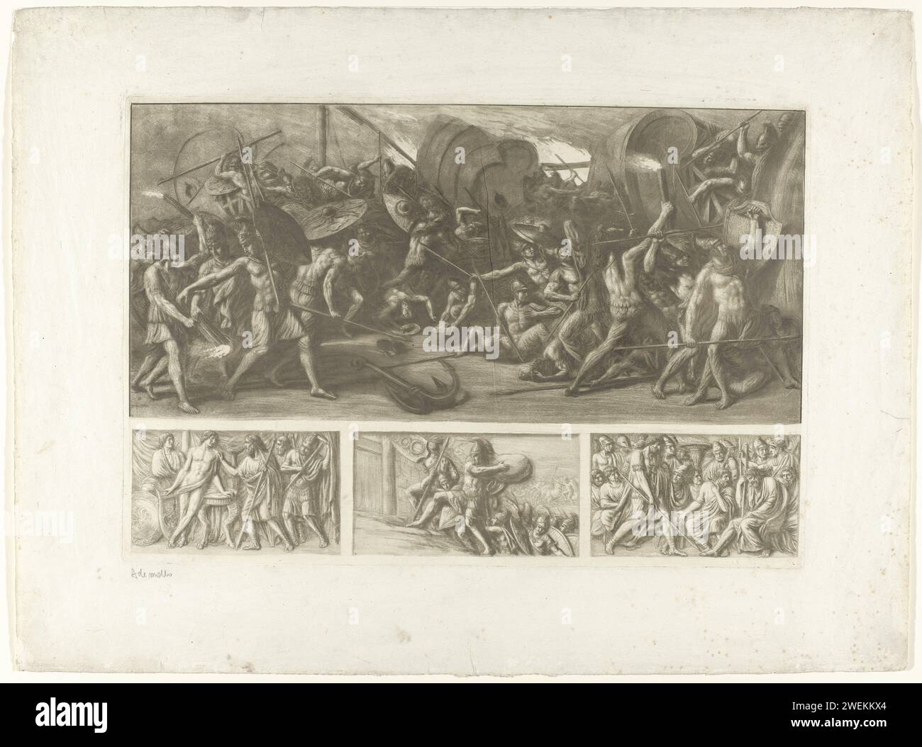 Four scenes from the Trojan War, 1774 - 1849 print Above a large ...
