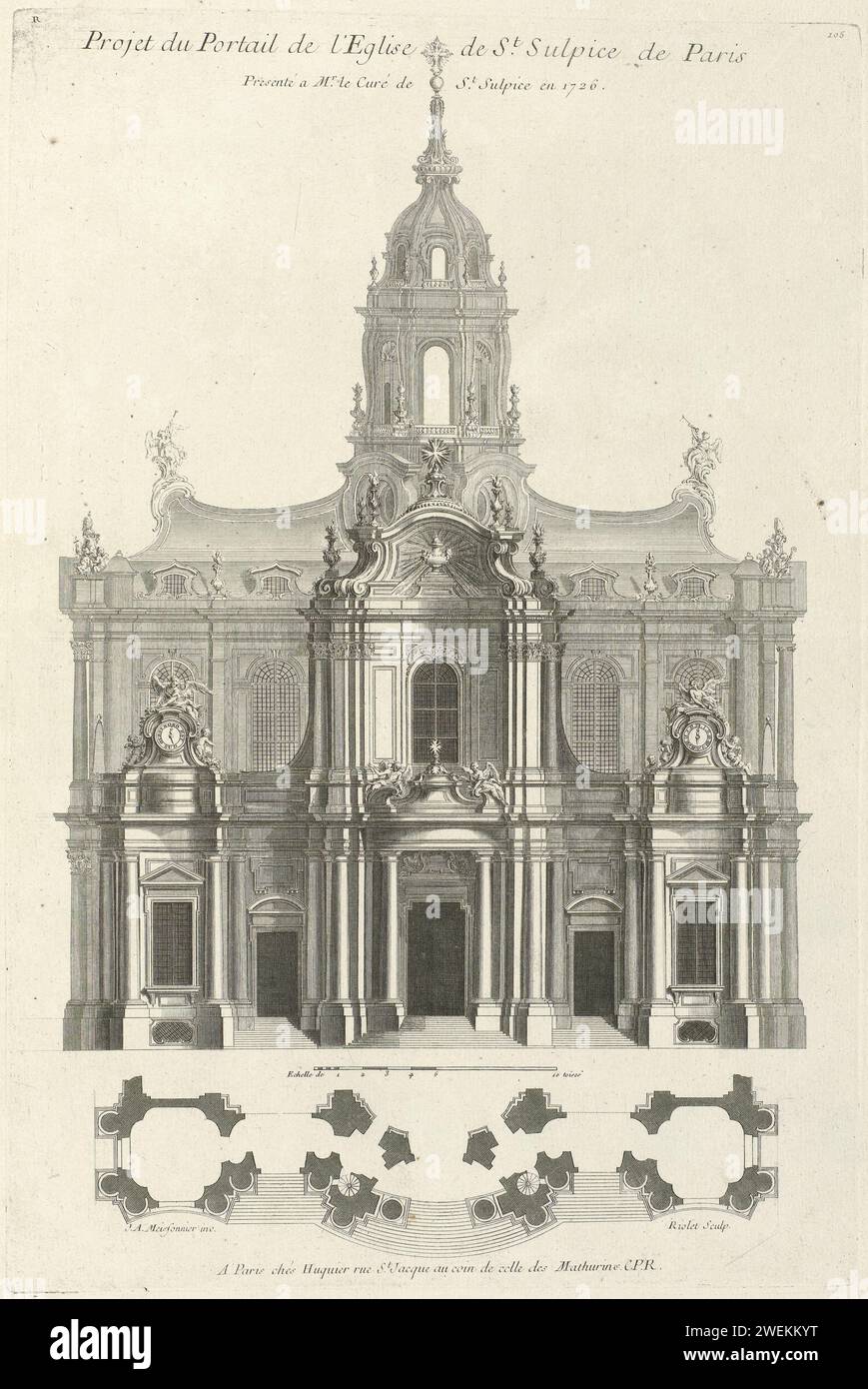 Design for the portal of the Saint -Sulpice in Paris, sewer, Juste ...