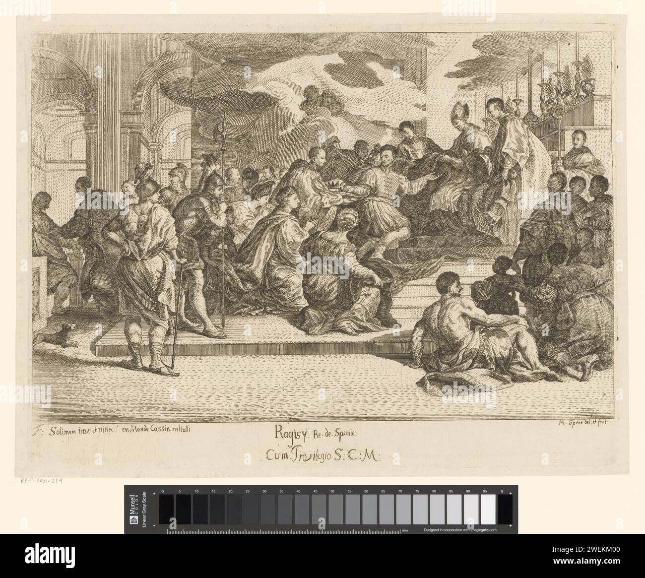 Tone Spanish bishop with a group of kneeling figures, Martin Speer ...