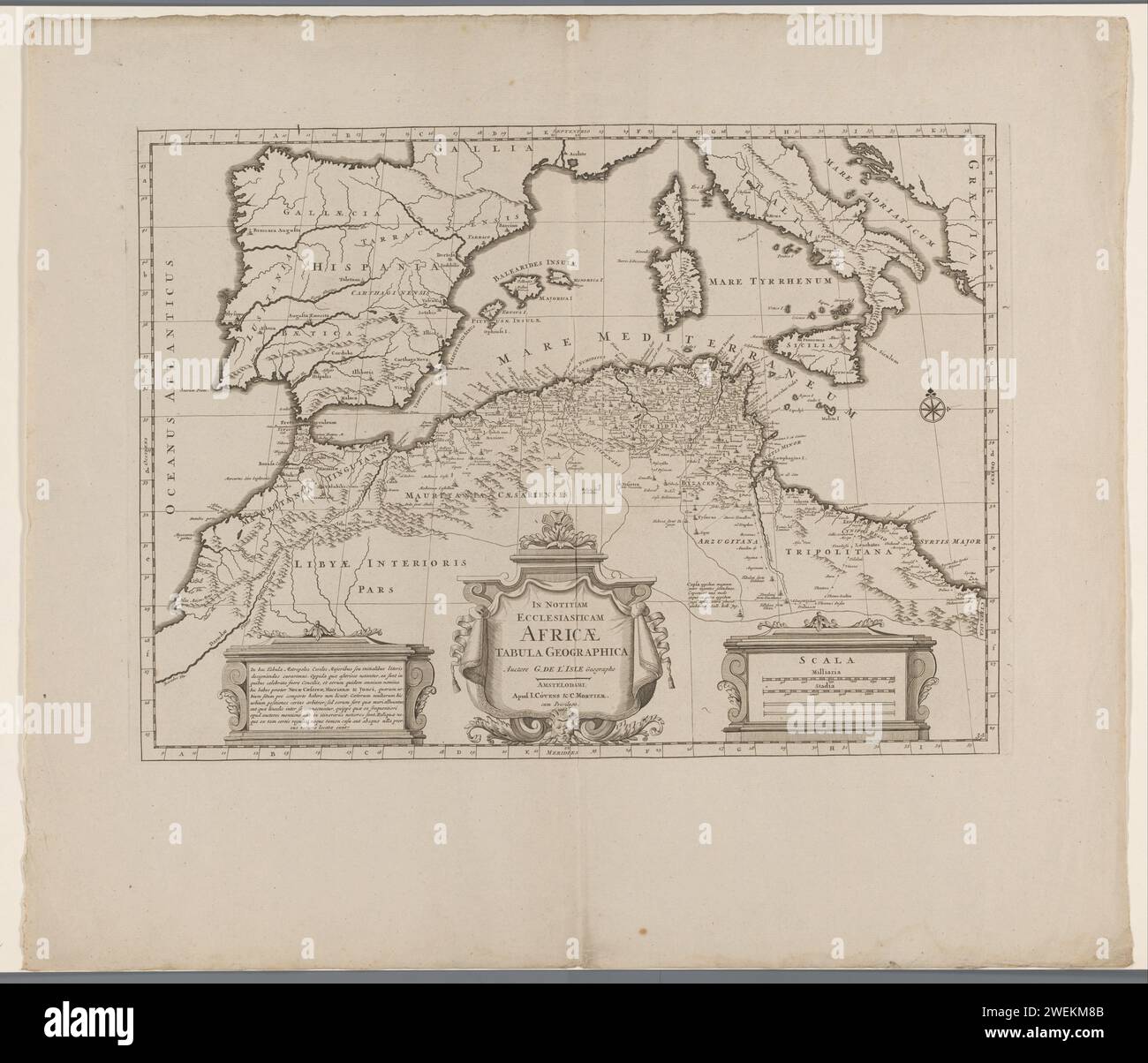 Map of Southern Europe and North Africa, Anonymous, 1730-1774 print The ...