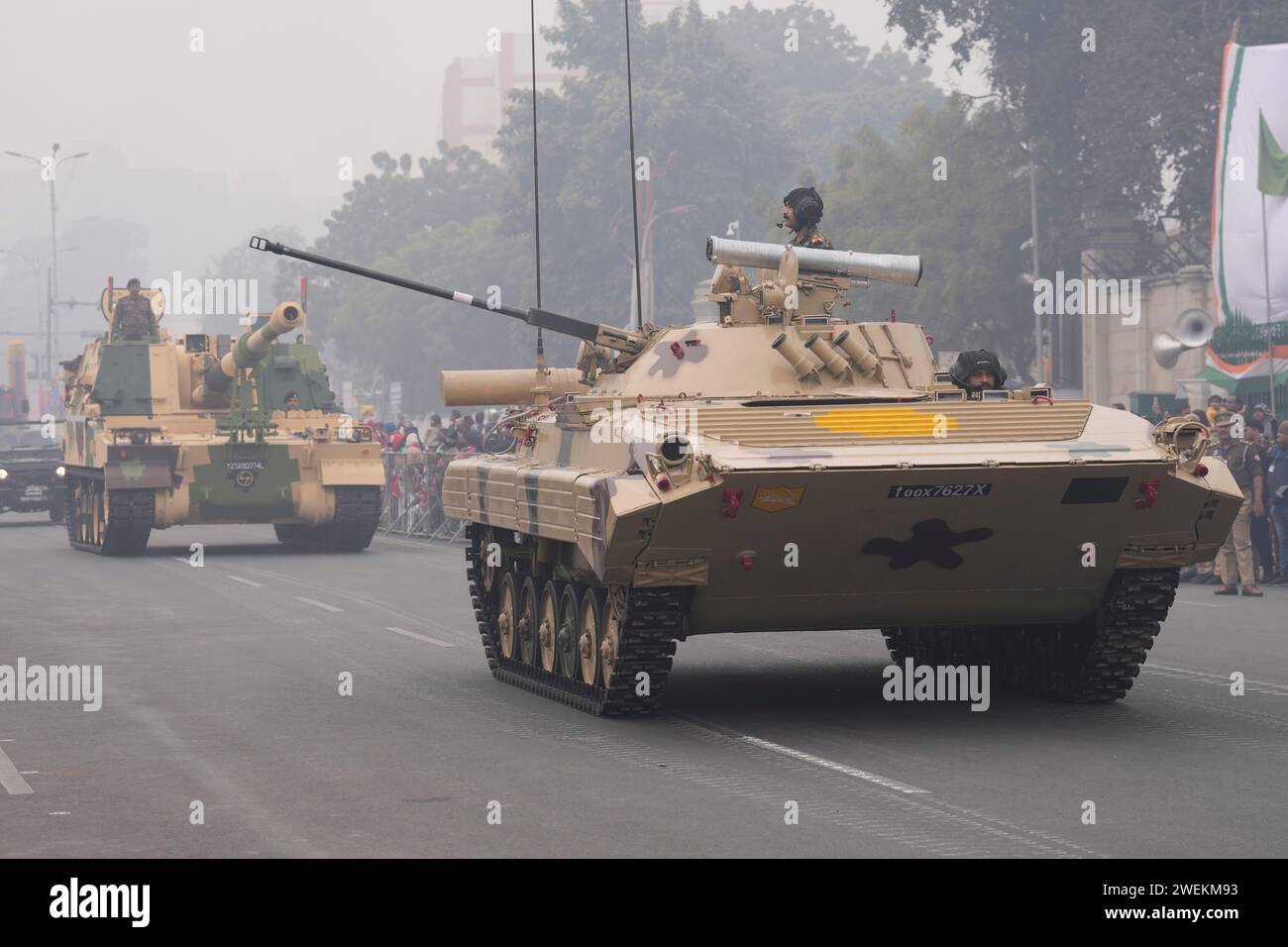 Indian army tanks roll past during Republic Day parade in Lucknow ...