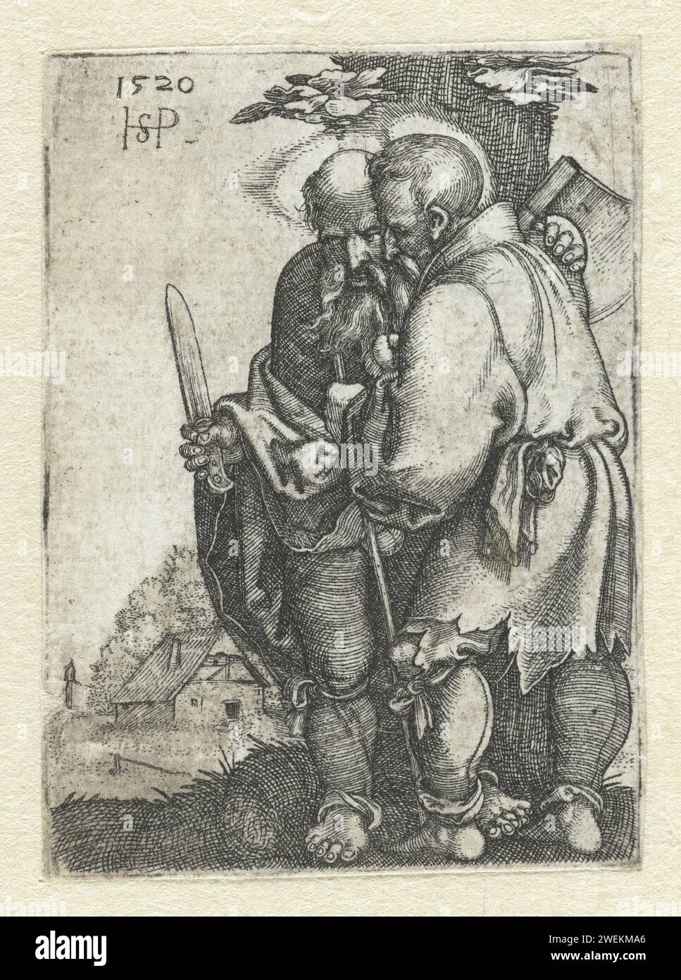 Bartolomeüs en Mattias, Hans Sebald Beham, 1520 print Print from a ...