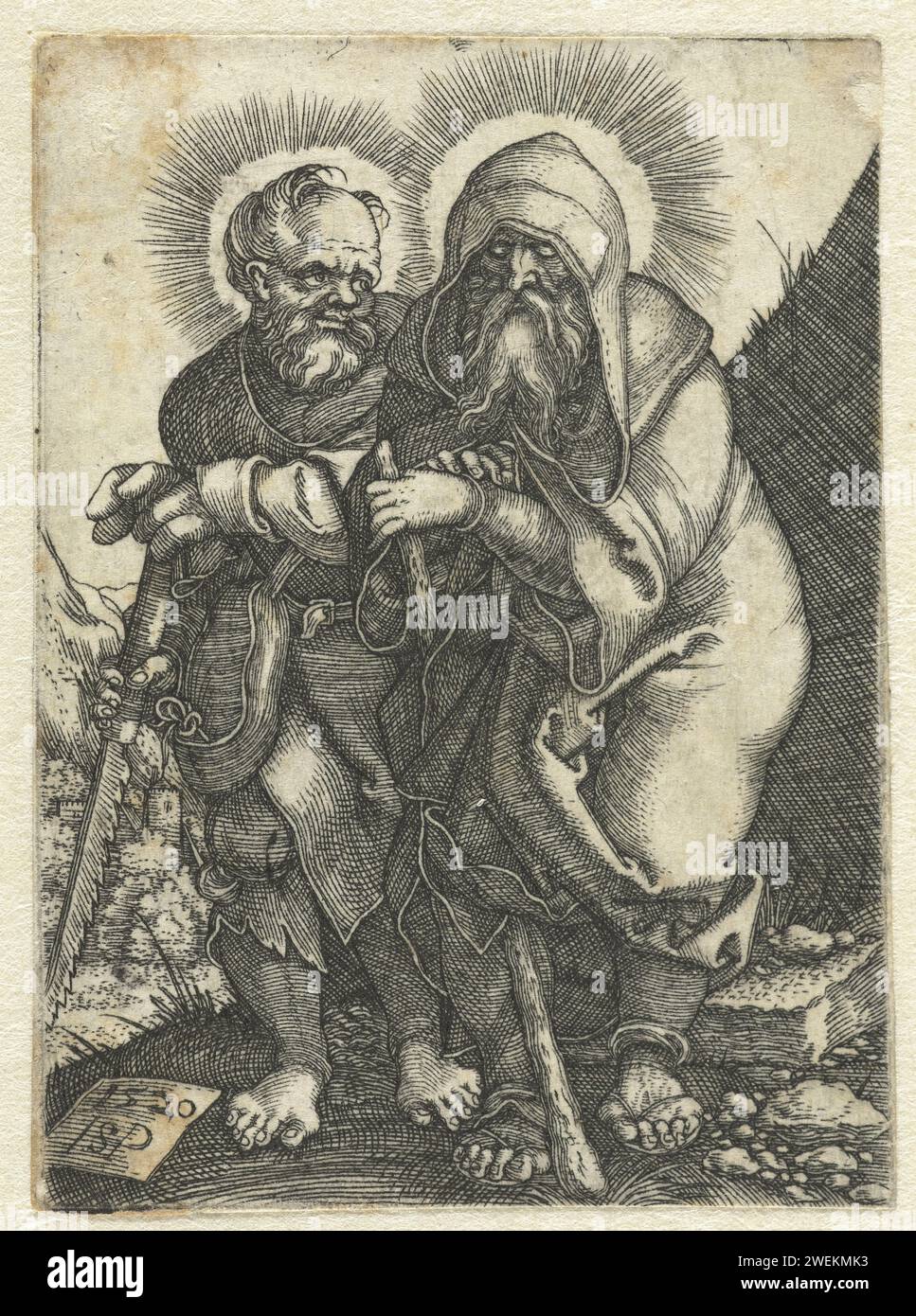 Simon Zelotes en Judas Taddeüs, Hans Sebald Beham, 1520 print Print ...