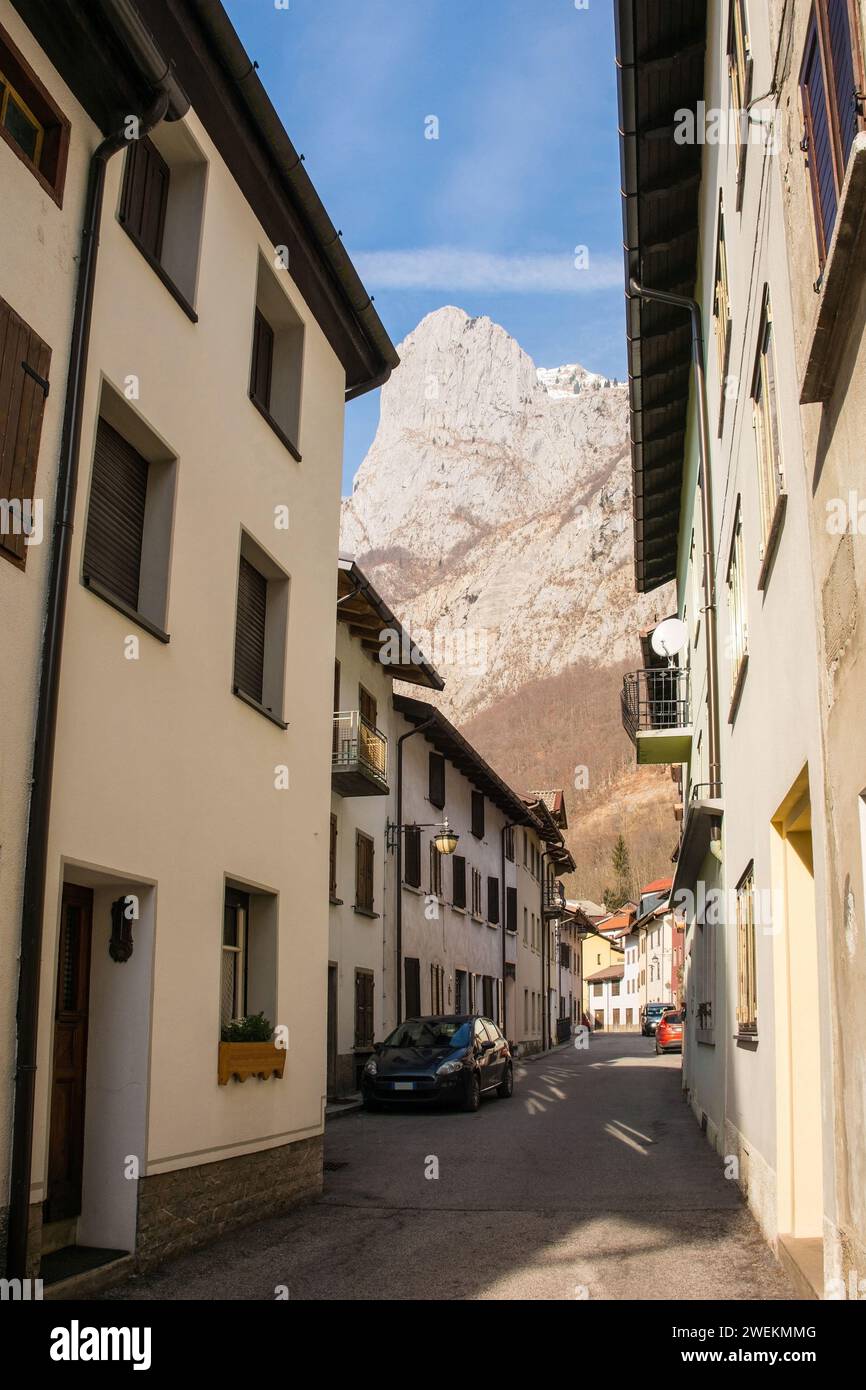 Old houses in the historic hill village of Timau in Udine Province ...