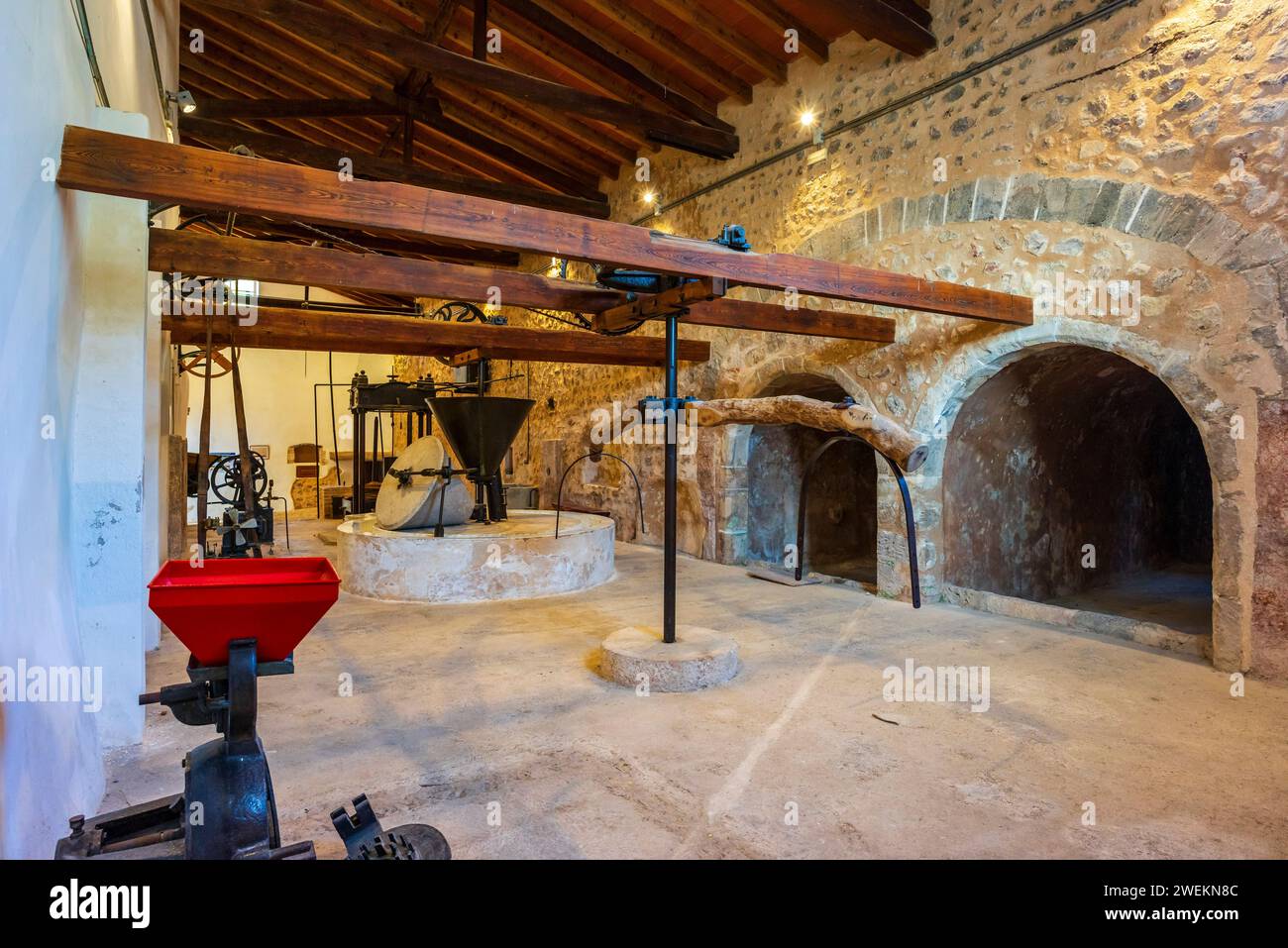 traditional olive oil production system, Galatzo house, dry stone path ...