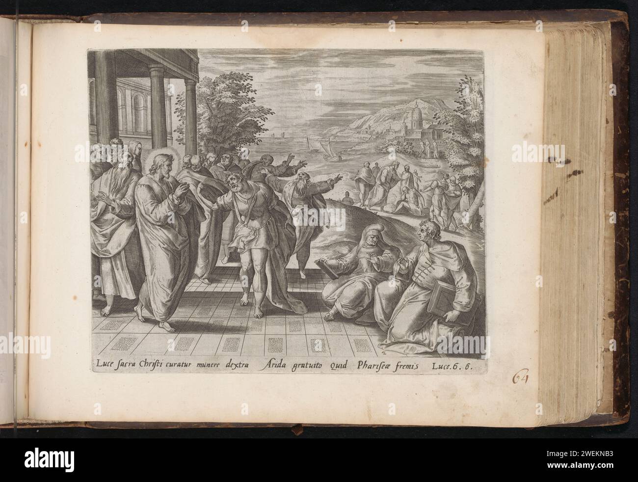Christ heals a man with a shriveled hand, Johannes Wierix, after Jan ...