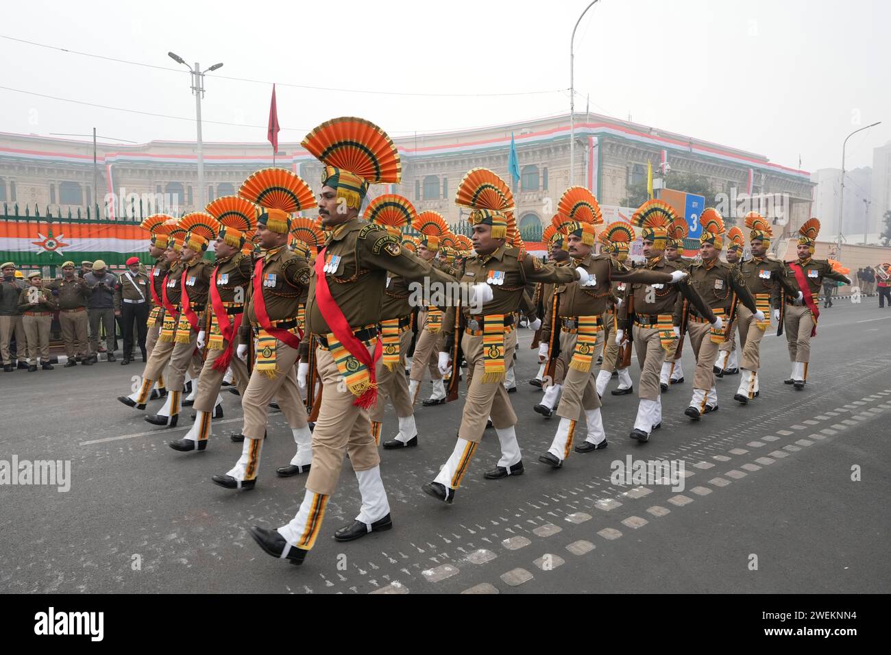 Indo Tibetan Border Police (ITBP) personnel march in front of the ...