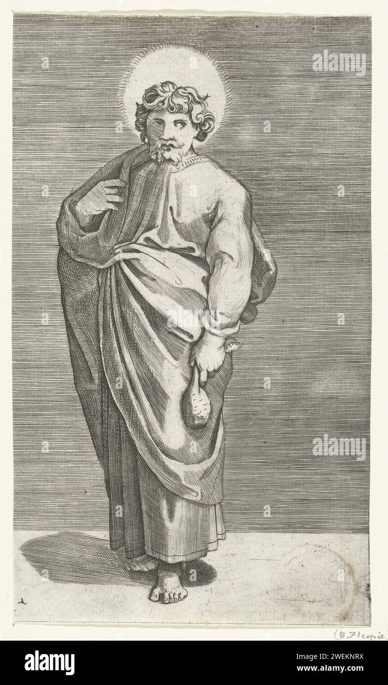 Apostle Matthew with Beurs, Marco Dente, After Marcantonio Raimondi ...