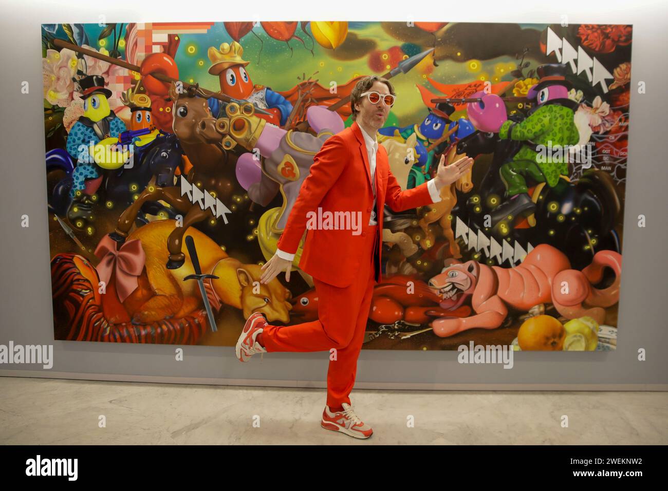 Naples, Italy. 25th Jan, 2024. British artist Philip Colbert poses for ...