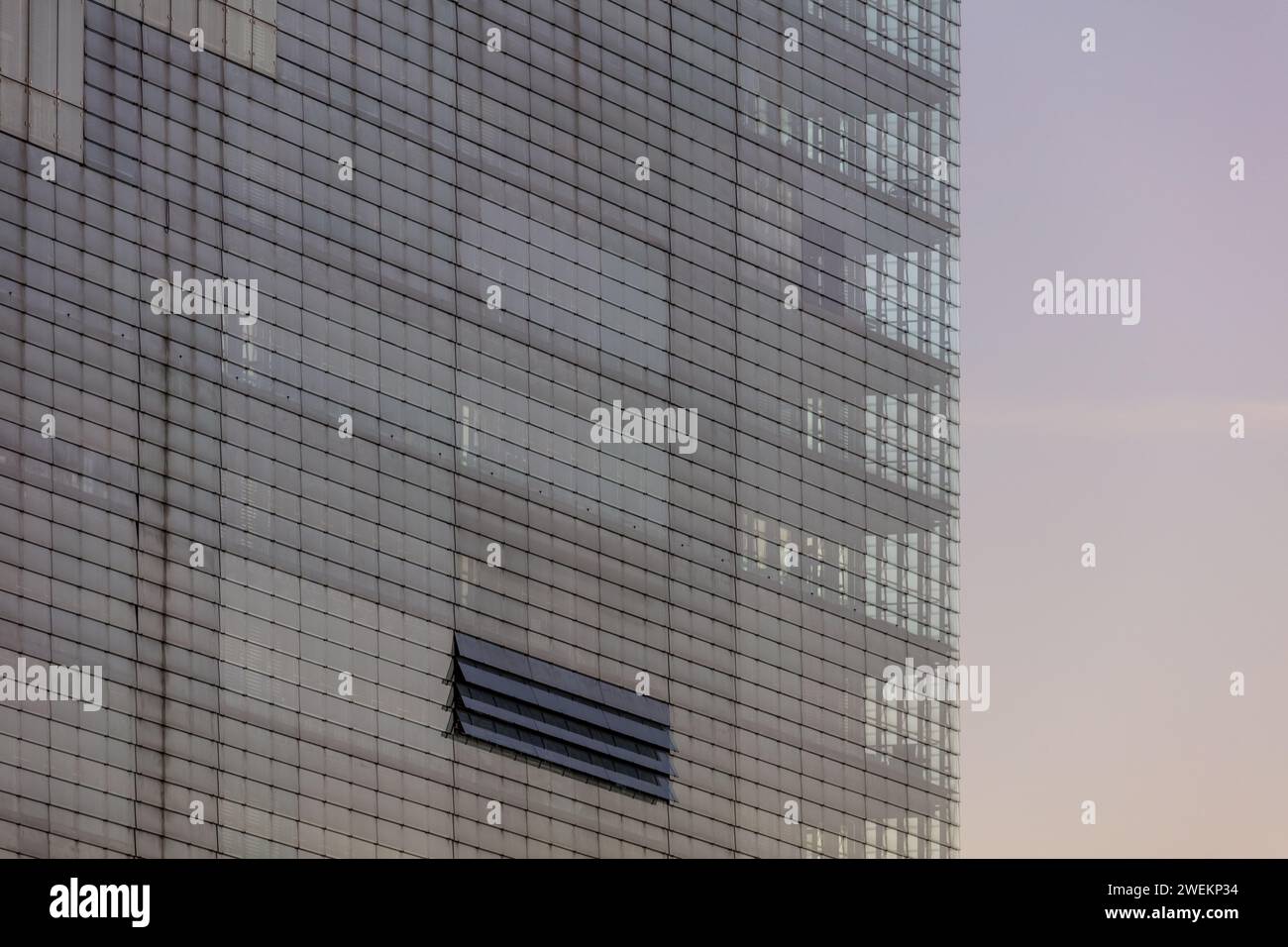 Zoomed close up of No. 1 Deansgate in Manchester, UK. The tallest steel ...