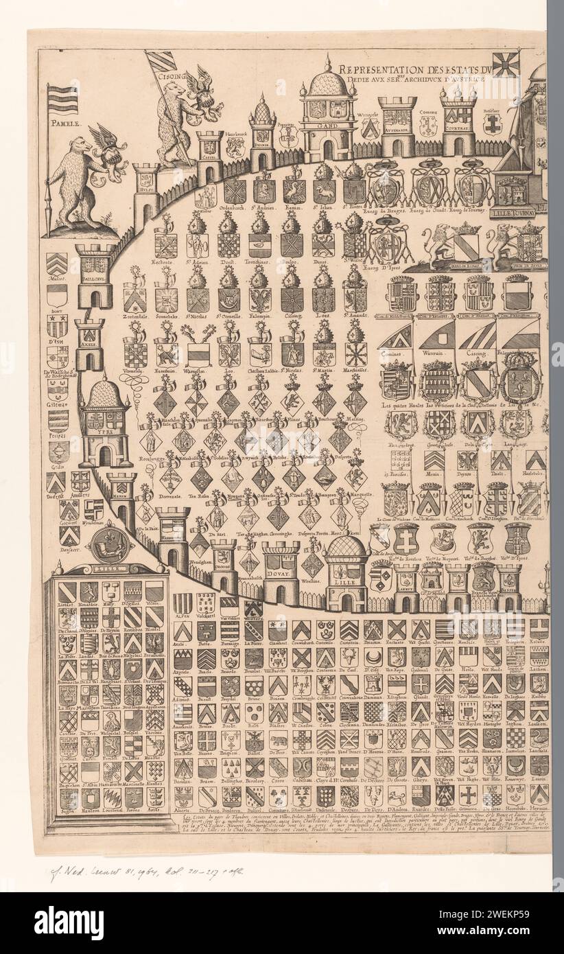 Weapon map of Flanders (left sheet), Lemmens, 1618 - 1628 print Count ...