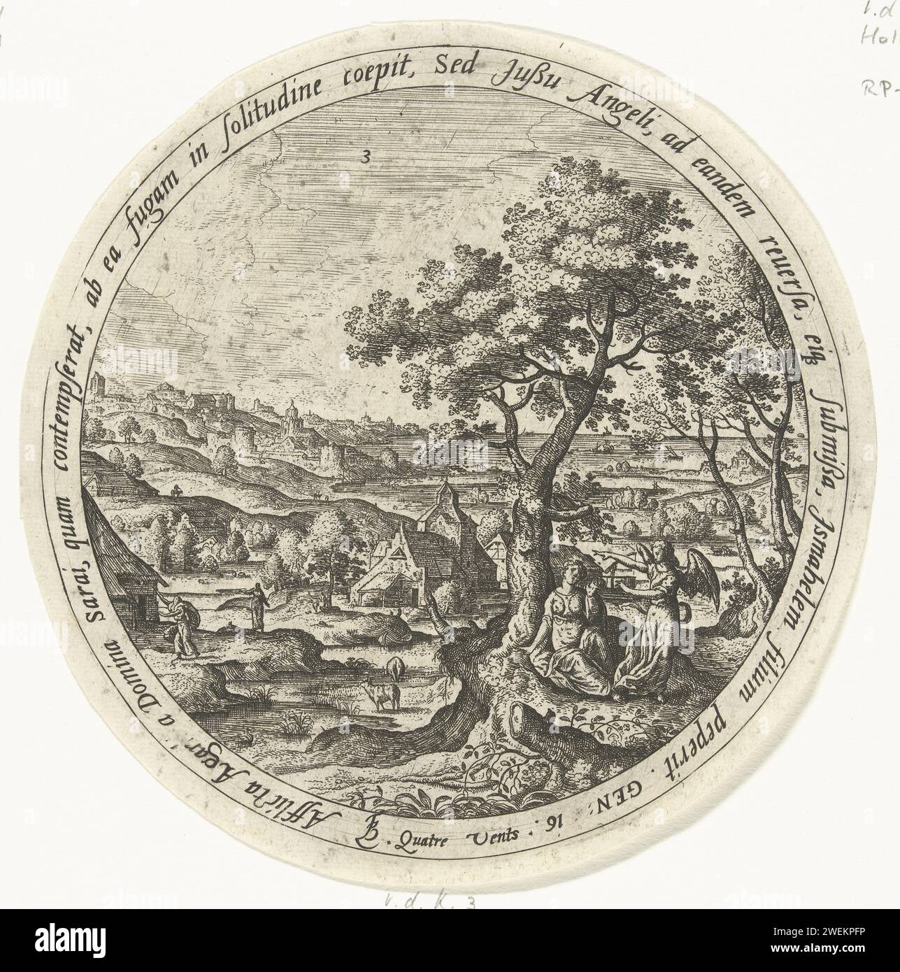 Hagar en de angel, unknown, after his bol, c. 1560 - c. 1570 print ...