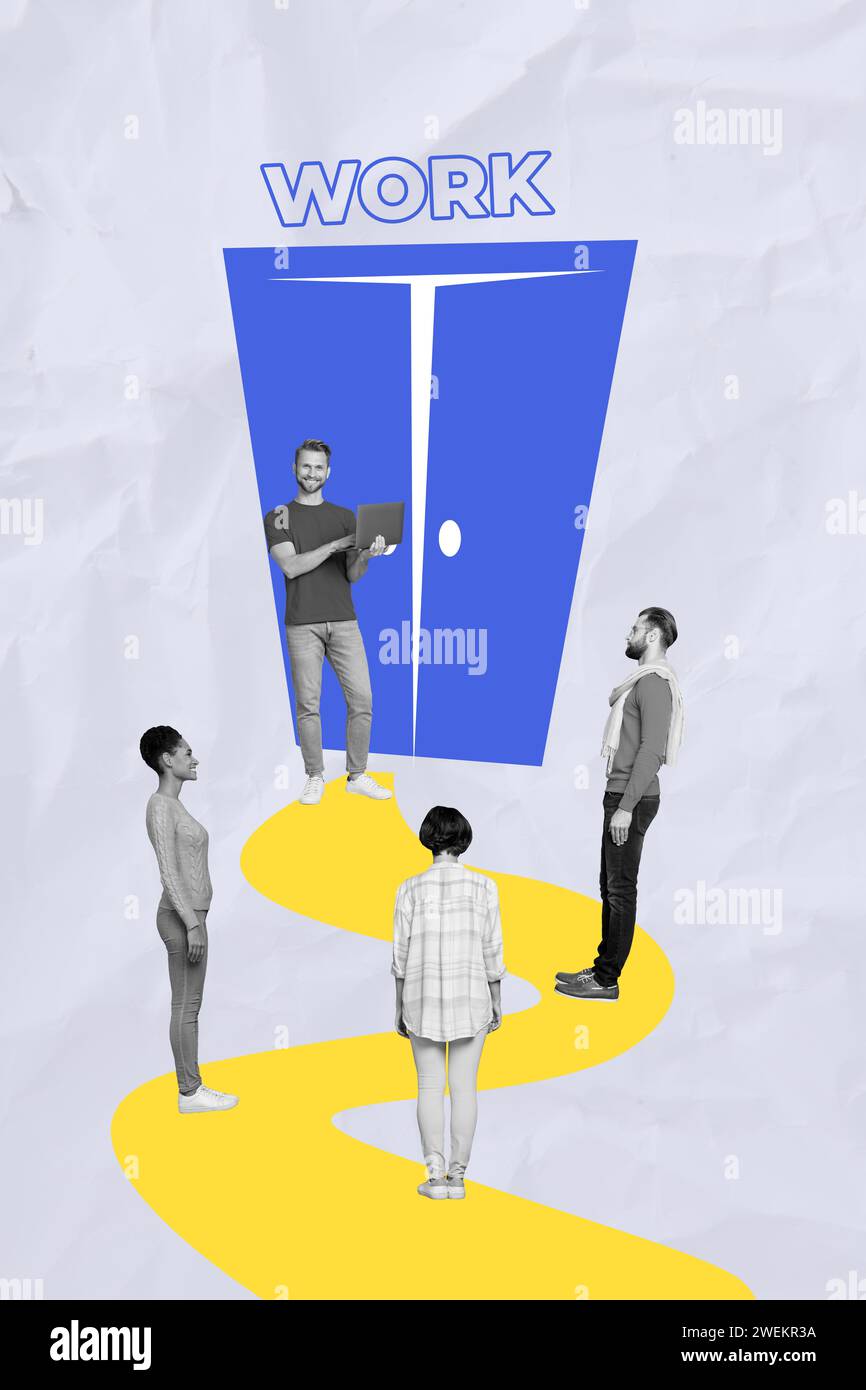 Vertical collage banner work employment doors human resources job ...