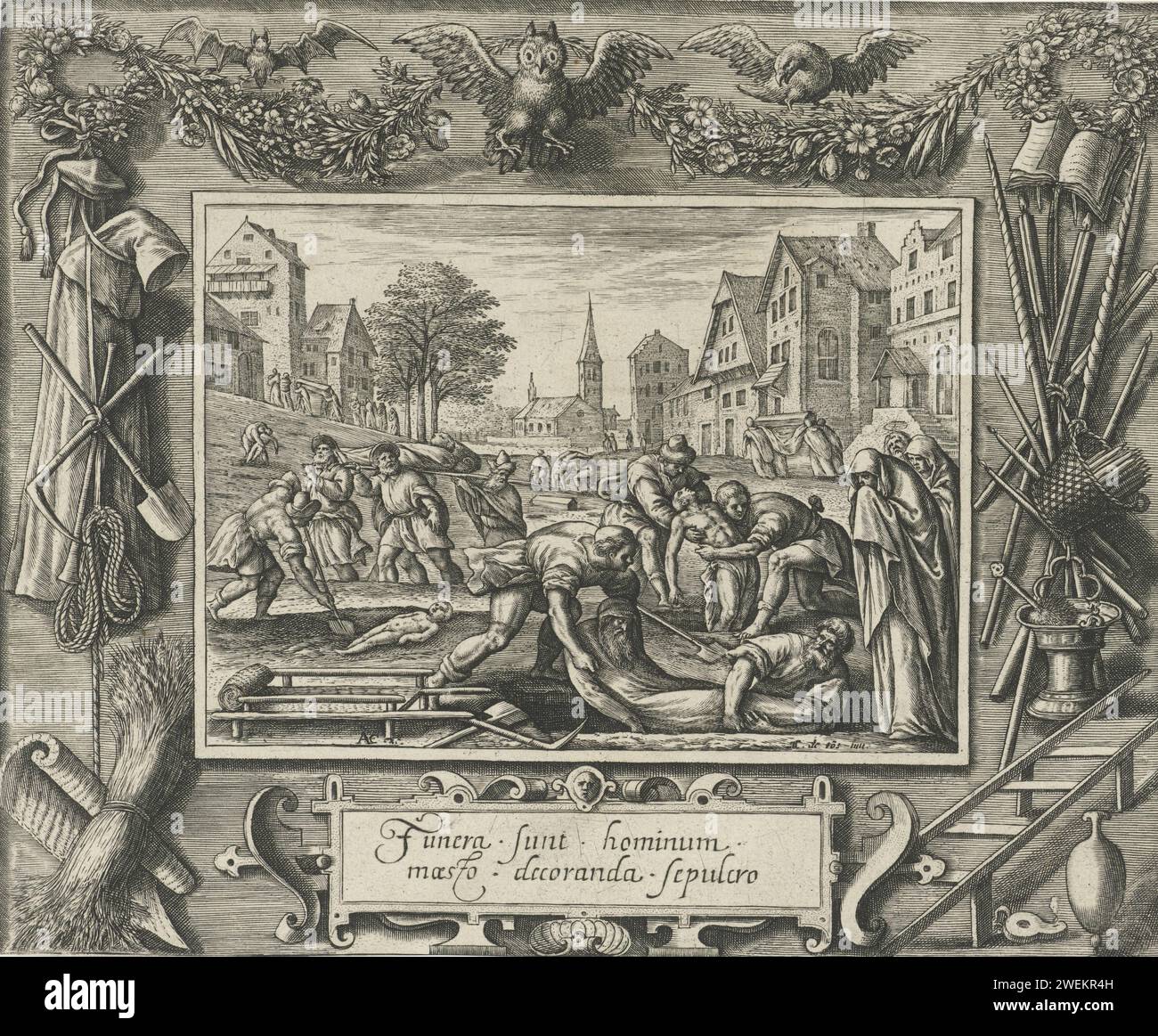The dead bury, Crispijn van de Passe (I), After Maerten de Vos, 1580 ...