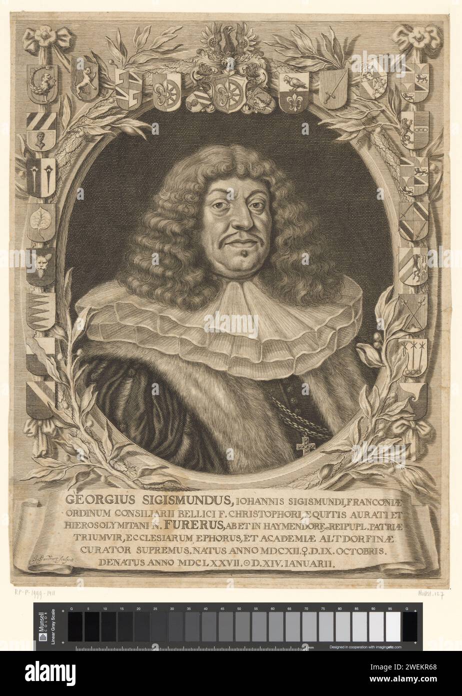 PortraT Georg Sigmund Fürer von Haimendorf, c. 1677 print paper etching ...