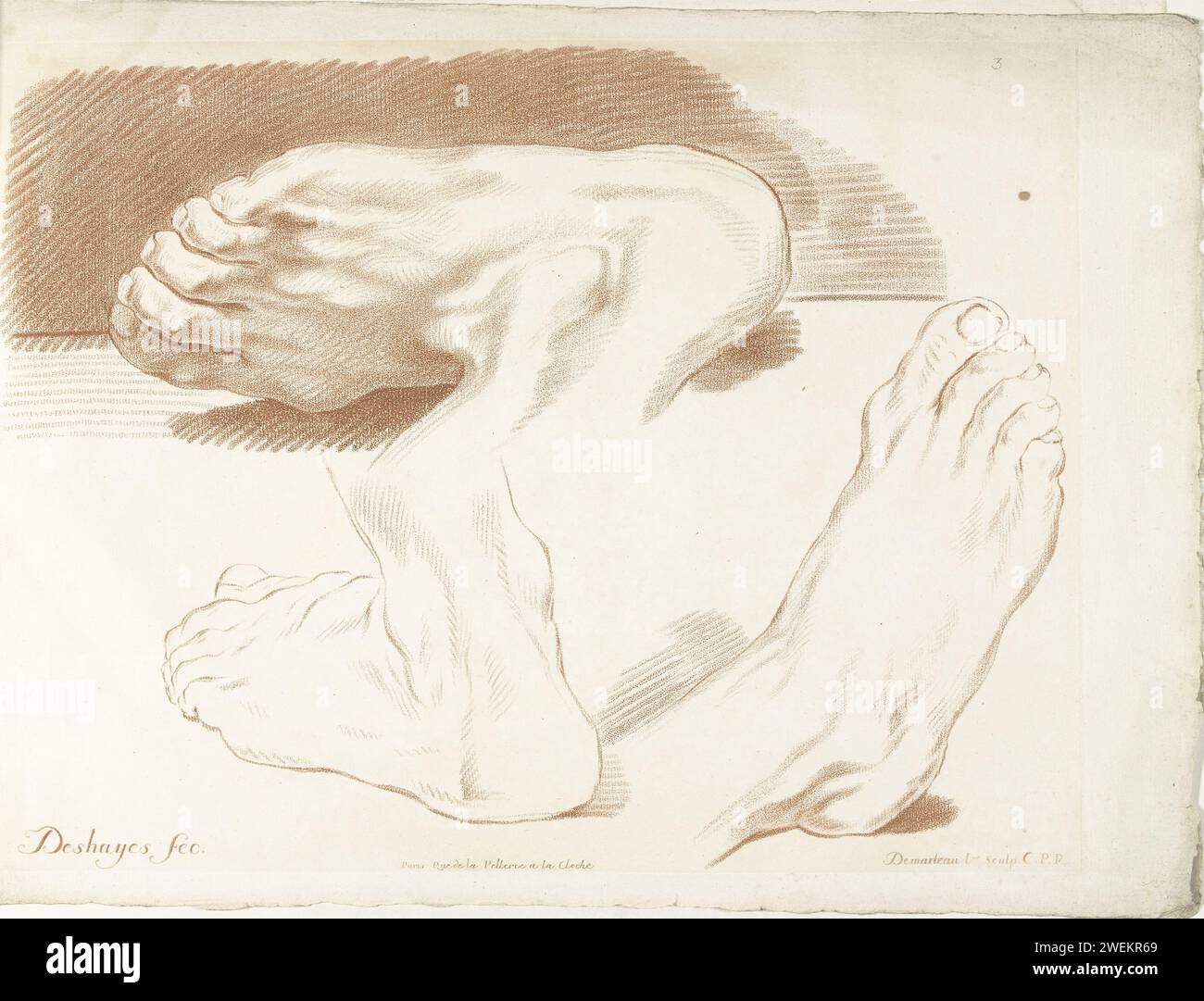 Study of three feet, 1732 - 1776 print Study of three feet. Print from ...