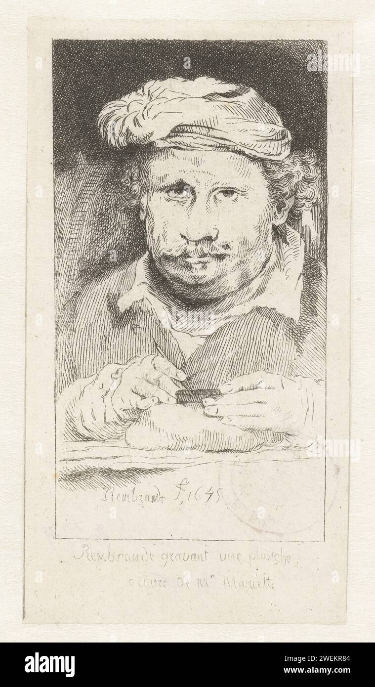 Self-Portrait, Drawing on an Etching-Plate, Pierre François Basan ...