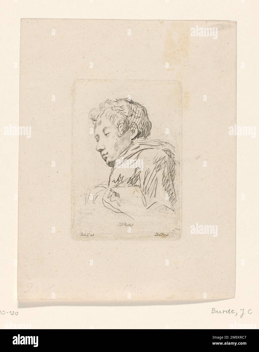 Portrait of the sculptor J.F. Prokof, Joseph Carl Burde, After Jahn, c ...
