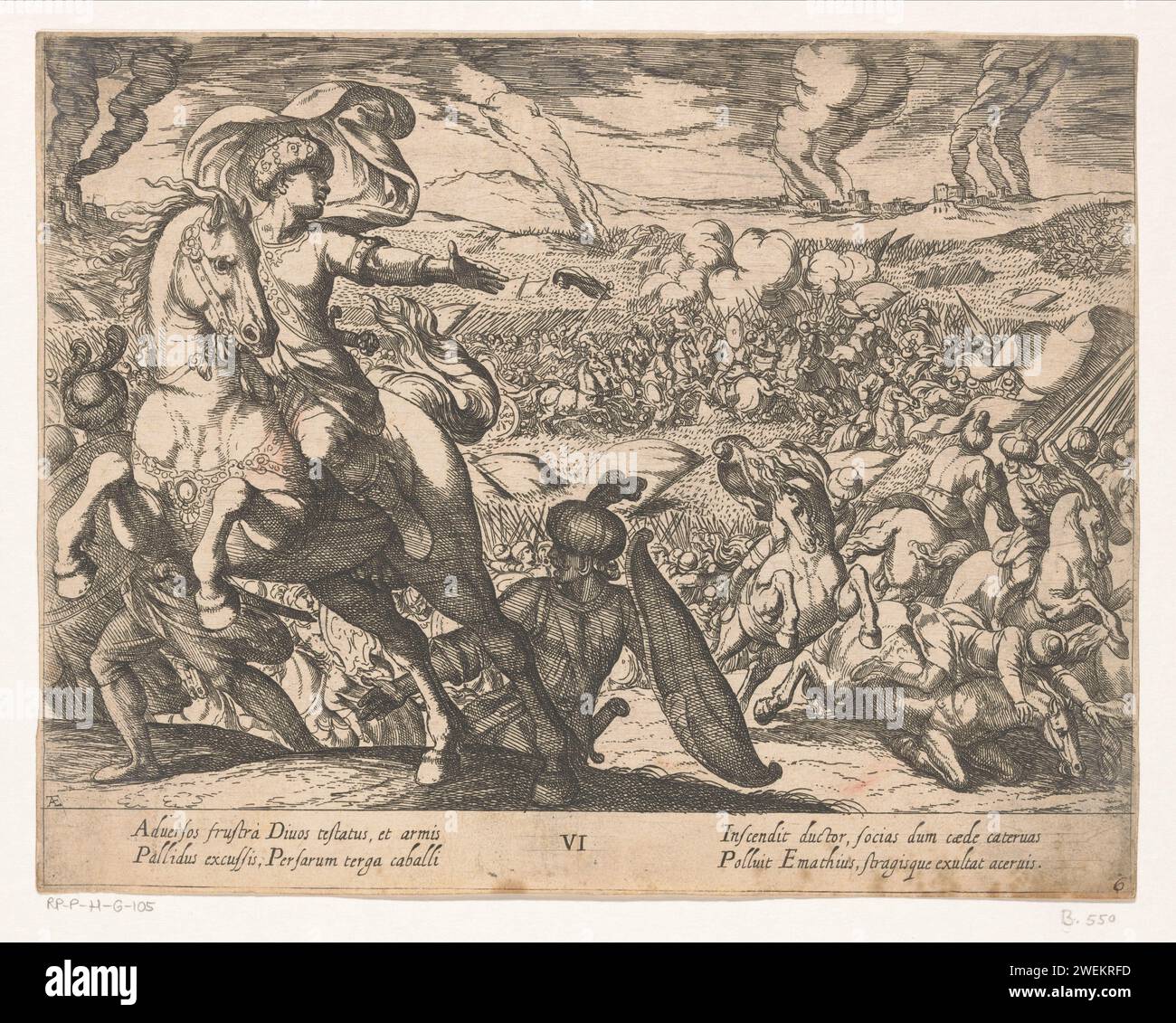 Darius flight from the battlefield, Antonio Tempesta, 1608 print The ...