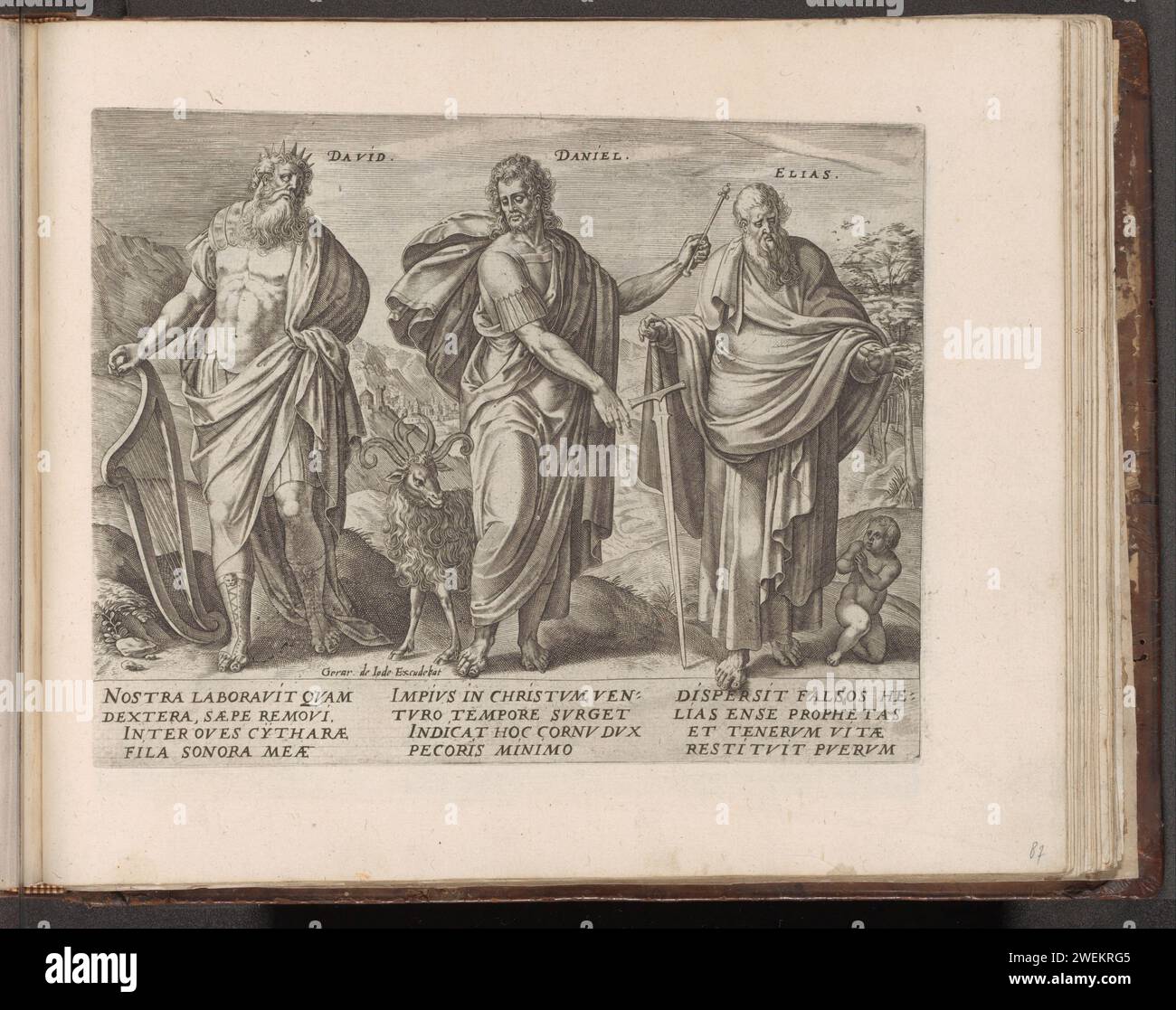 David, Daniël and Elia, 1579 print The prophets David, Daniël and ...