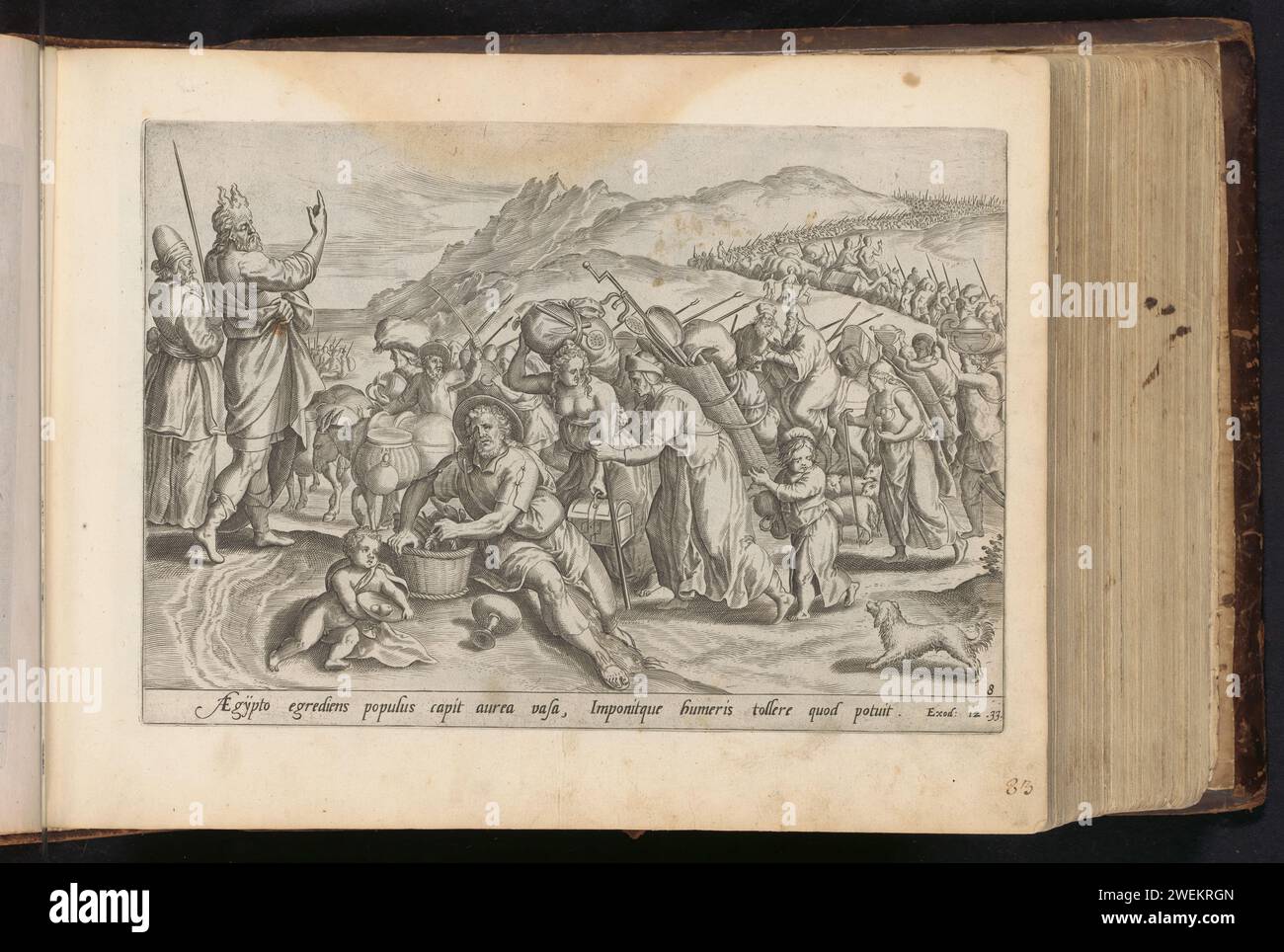 Exodus from Egypt, 1646 print In the foreground Moses and Aaron who ...