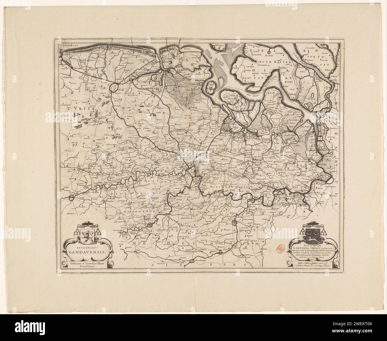 Map of the Diocese of Ghent, Anonymous, 1662 - 1672 print Map of the ...