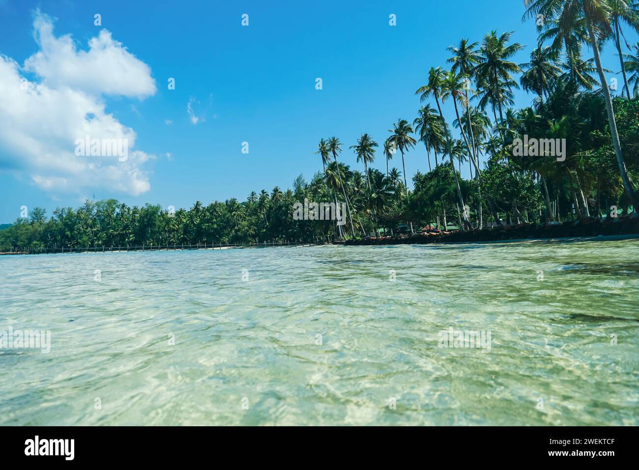 Nature tropical beach sea. Beautiful beach blue sea water at Koh Kood ...