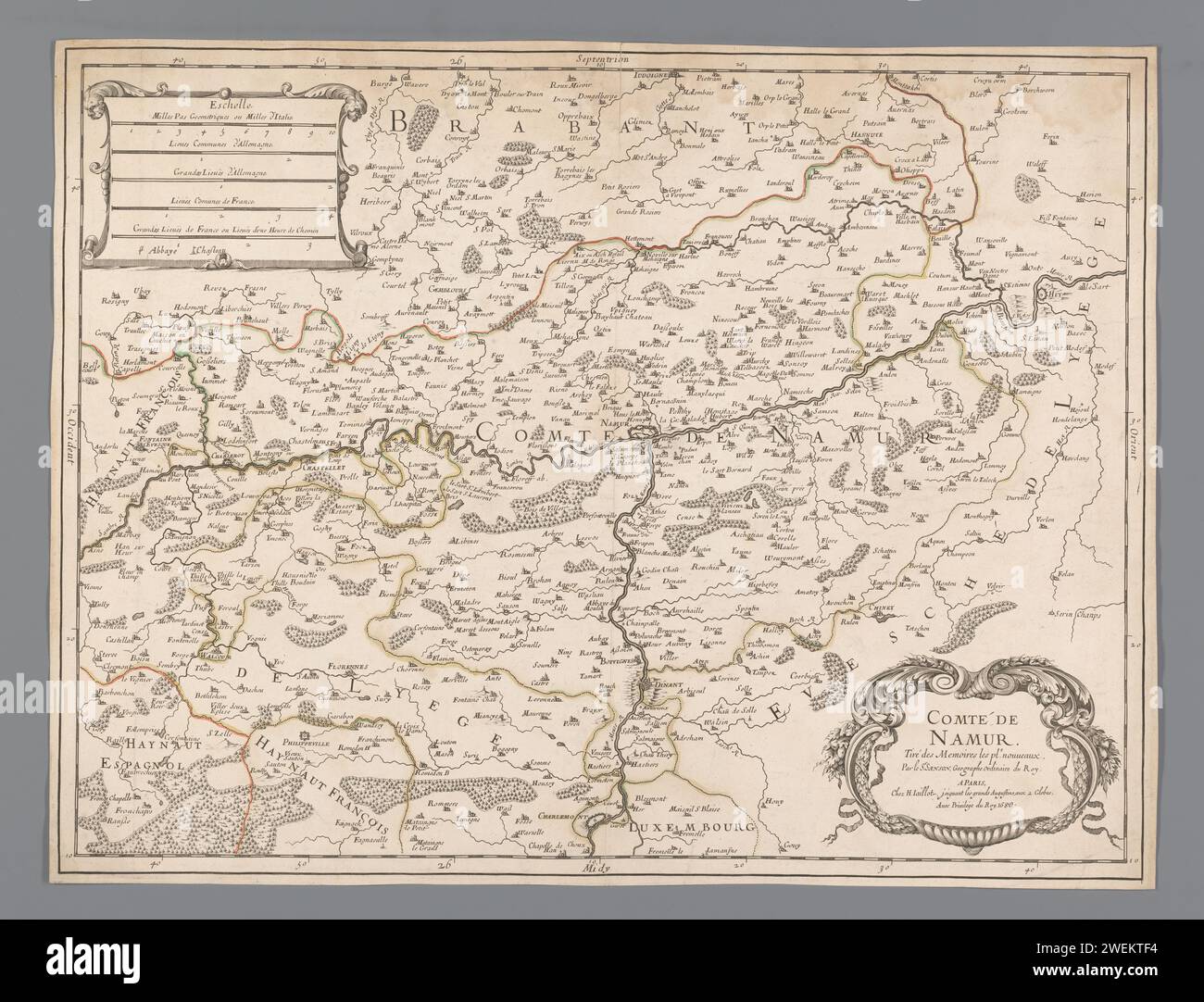 Map of the Graafschap Namur, Anonymous, 1689 print paper etching maps ...